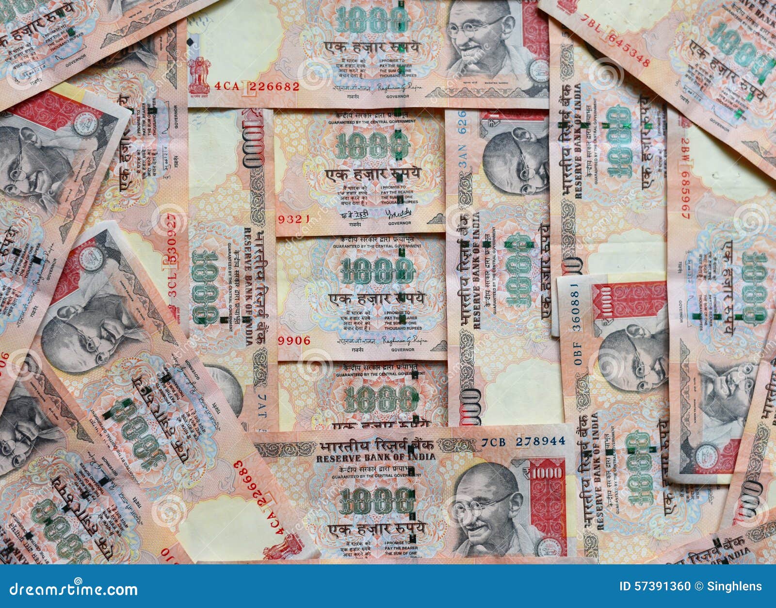 Old One Rupee Notes Combined On The Table, India Money On The Rotating ...