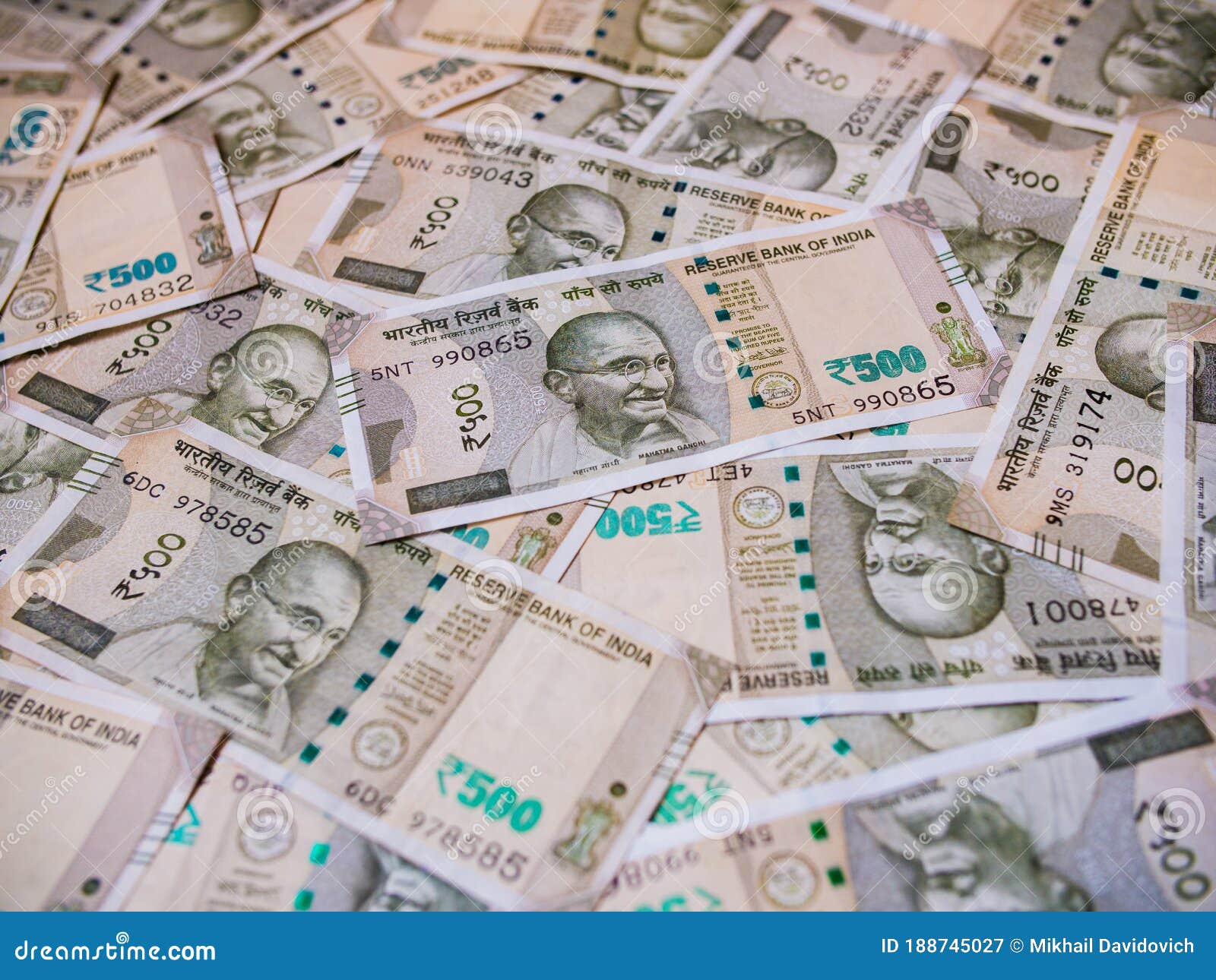 Indian Money with 500 Rupee Bills in Unfolded Form. Stock Image - Image ...