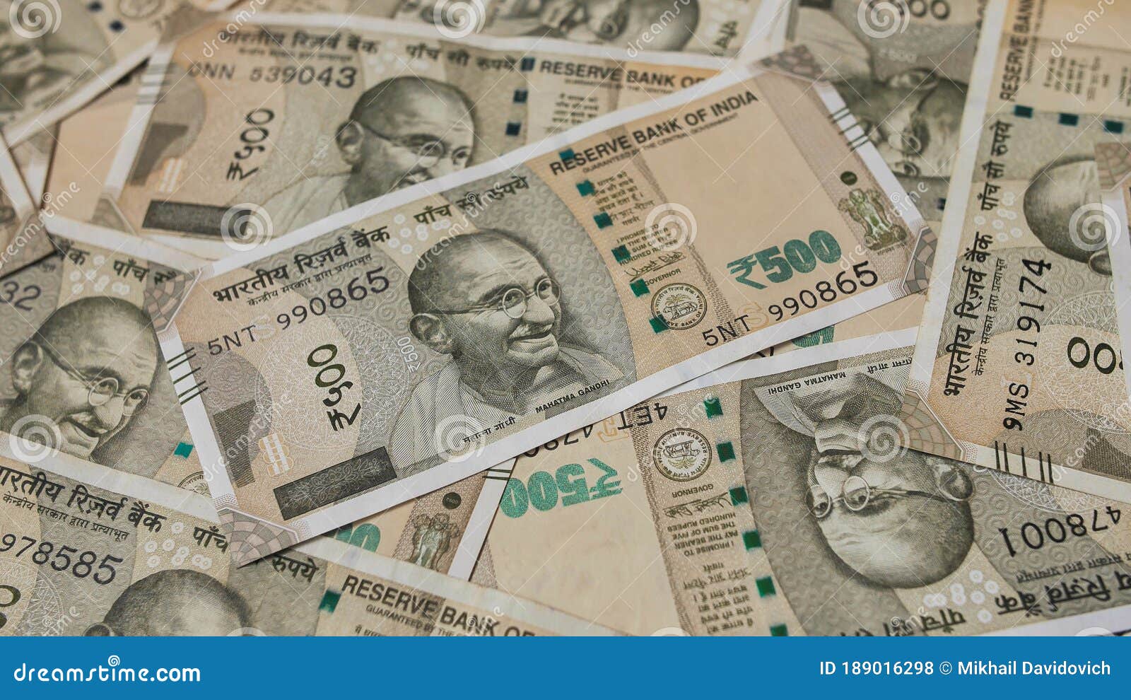 Indian Money with 500 Rupee Bills in Unfolded Form. Stock Photo - Image ...