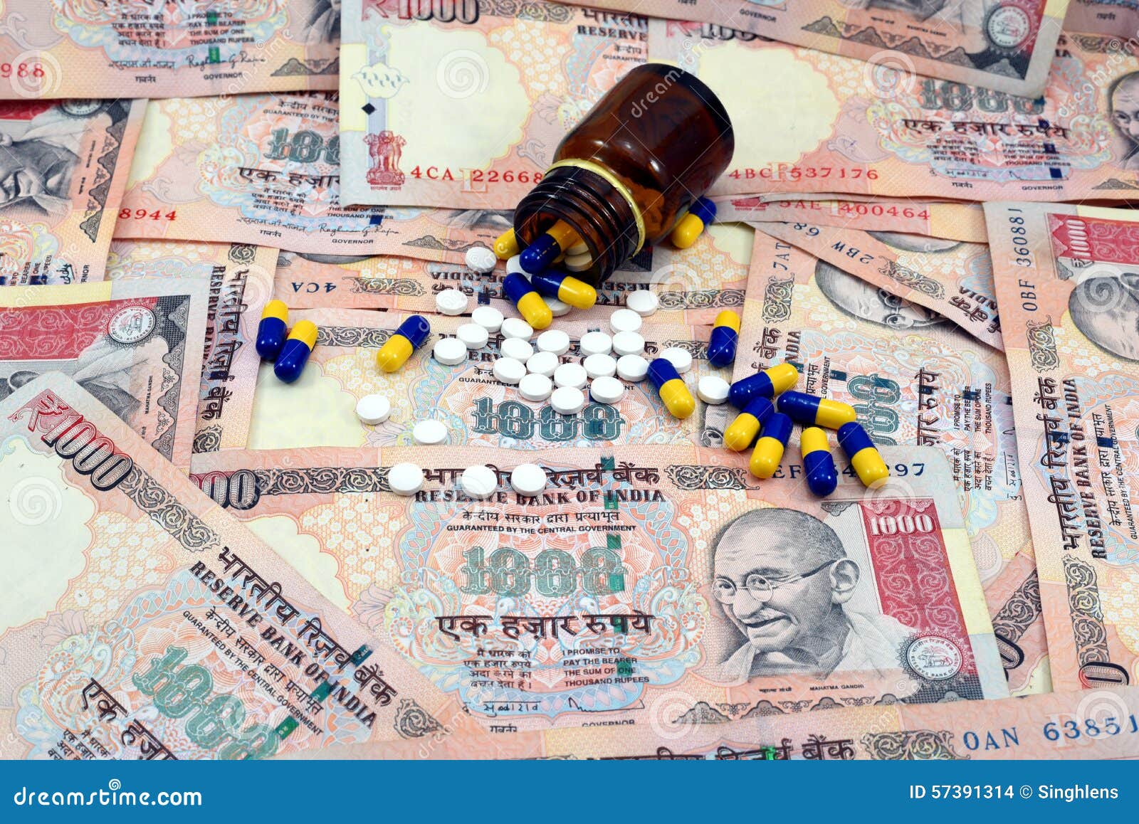 Indian Money And Banknotes, 500 Rupees And 2,000 Rupees. Background Of ...