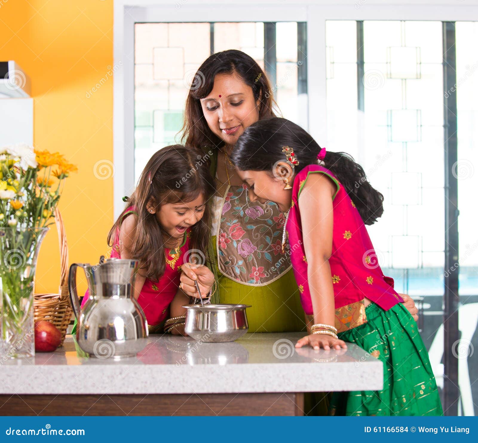 Indian mother cooking stock photo. Image of inside, female - 61166584