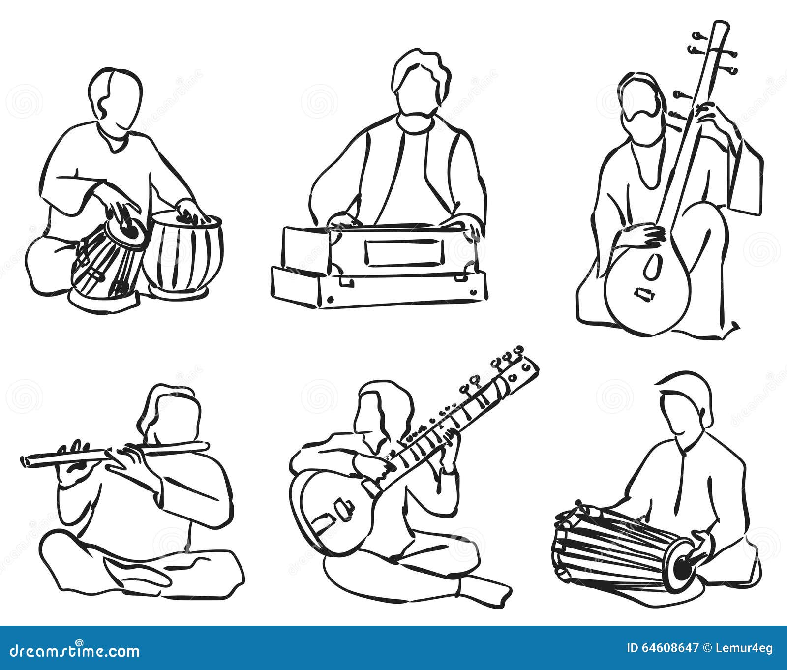 Harmonium Instrument Drawing