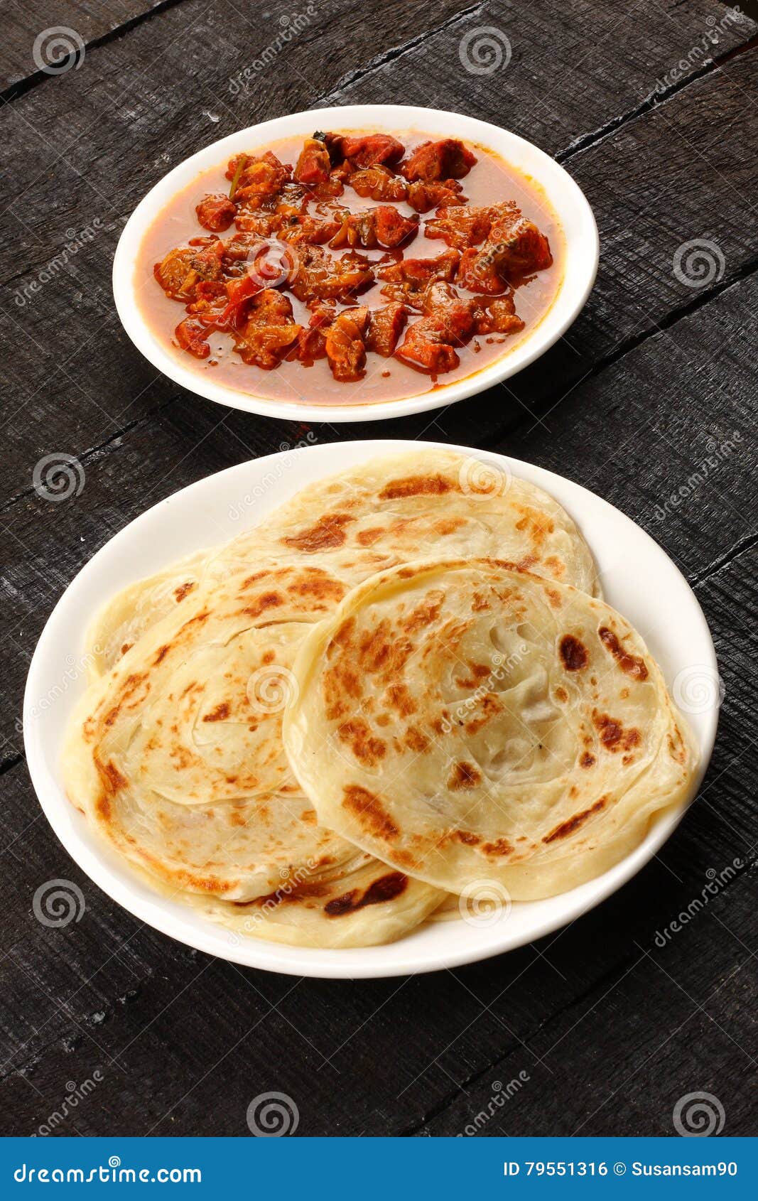 Indian Mutton Curry and Paratha Stock Photo - Image of breakfast, beef ...