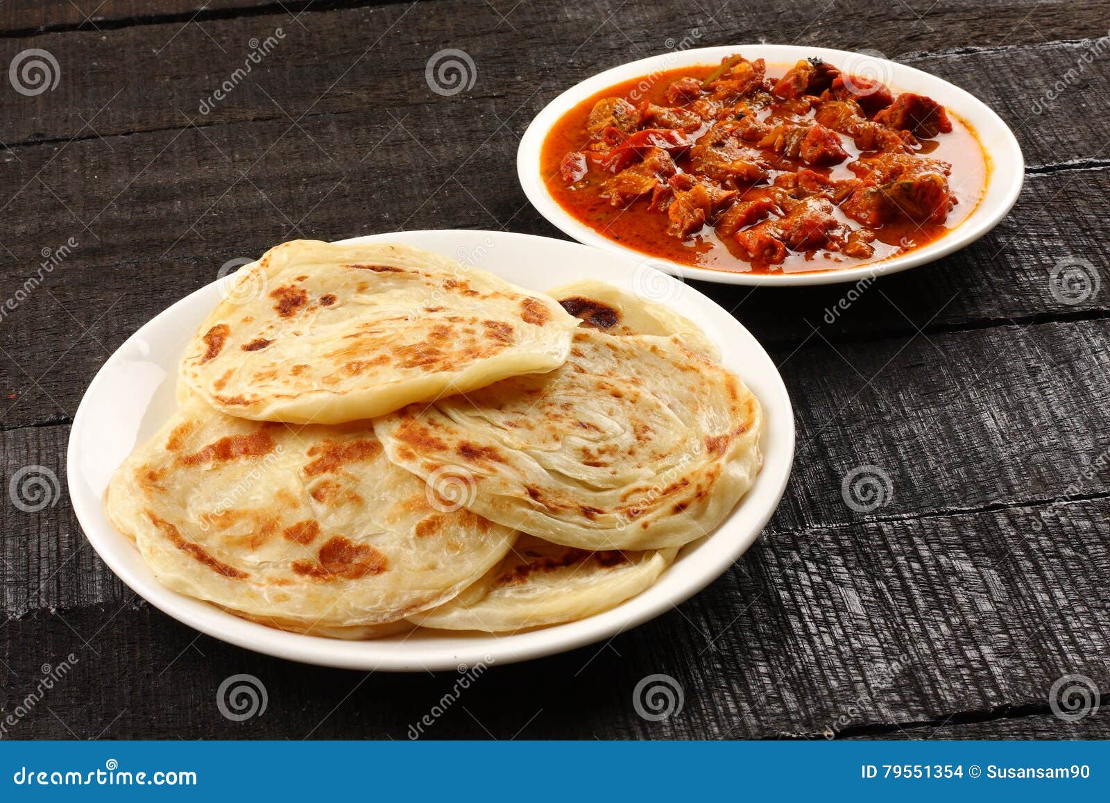 Indian Mutton Curry and Paratha Stock Photo - Image of dinner, crispy ...