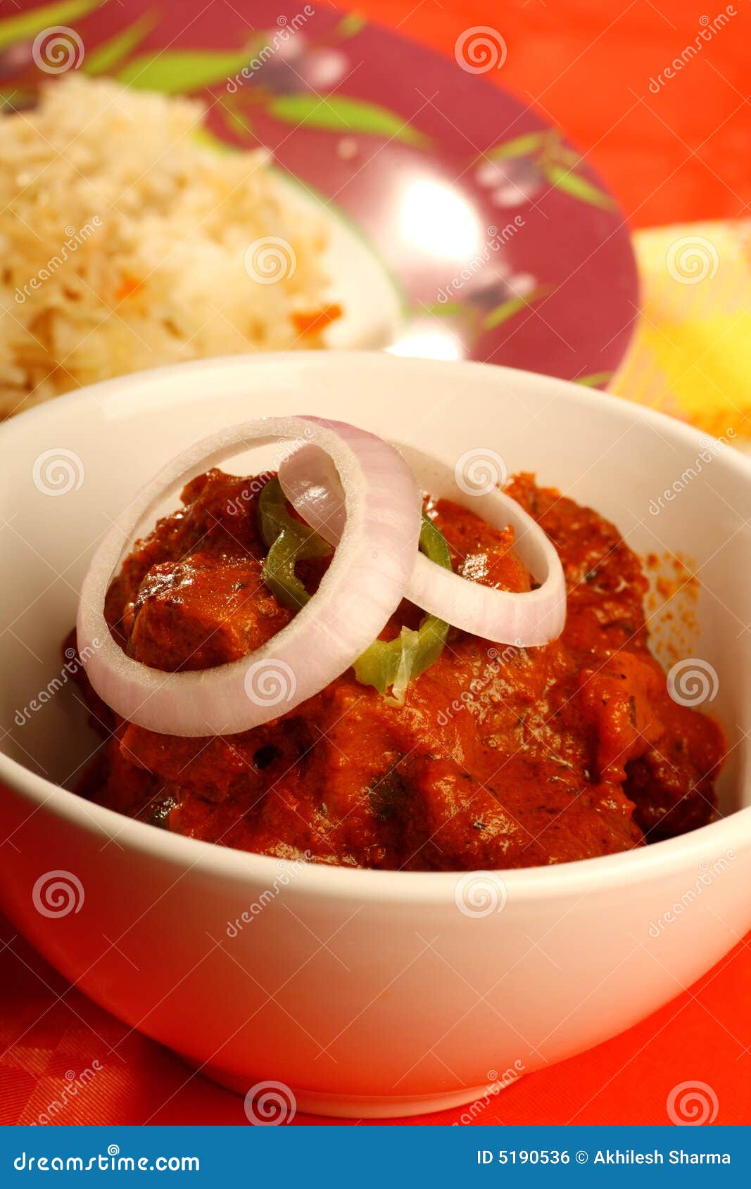 Indian Mutton Curry with Rice Stock Photo - Image of fried, lamb: 5190536