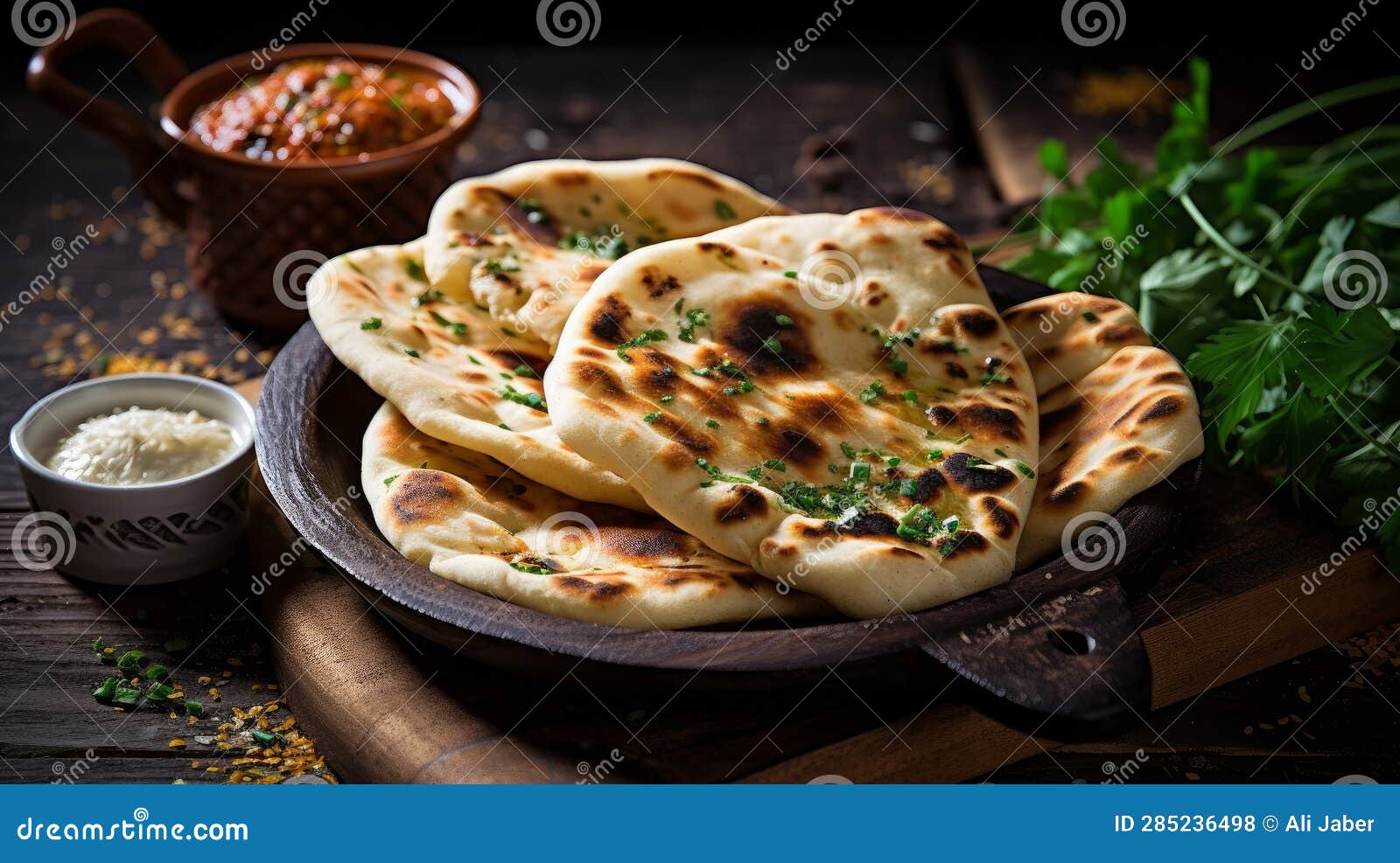 Indian Naan Bread On A Wooden Board Isolated On White Background - Ai ...