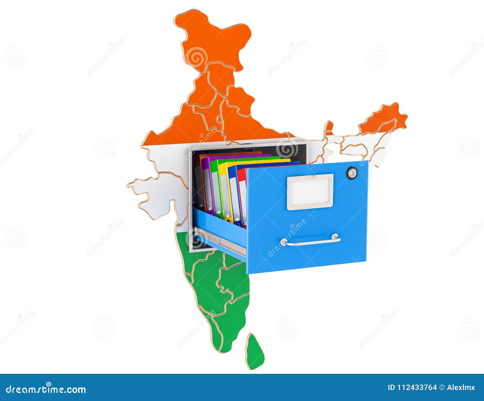 Indian National Database Concept, 3D Rendering Stock Illustration ...