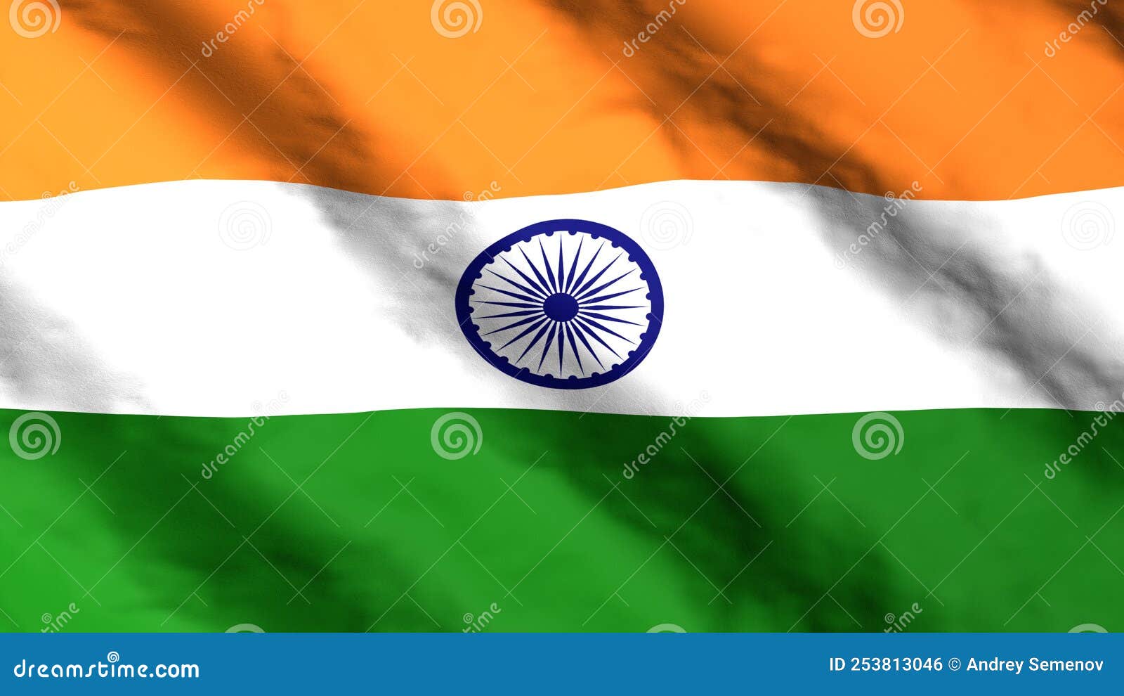 Indian National Flag. State Flag of India Illustration. 3D Render ...