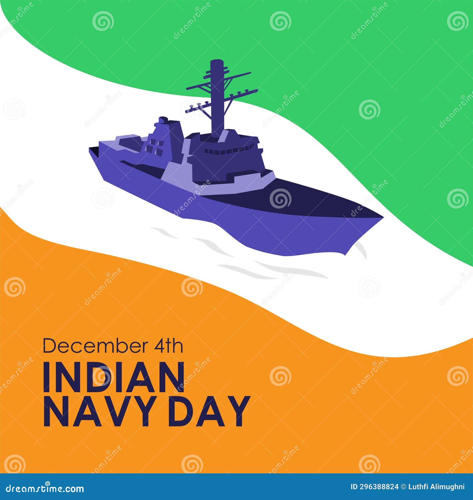 Indian Navy Day Poster Template Vector Stock Vector - Illustration of ...