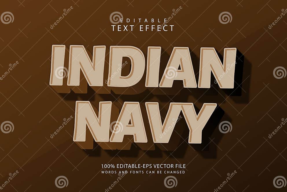 Indian Navy Editable Text Effect 3 Dimension Emboss Cartoon Style Stock ...