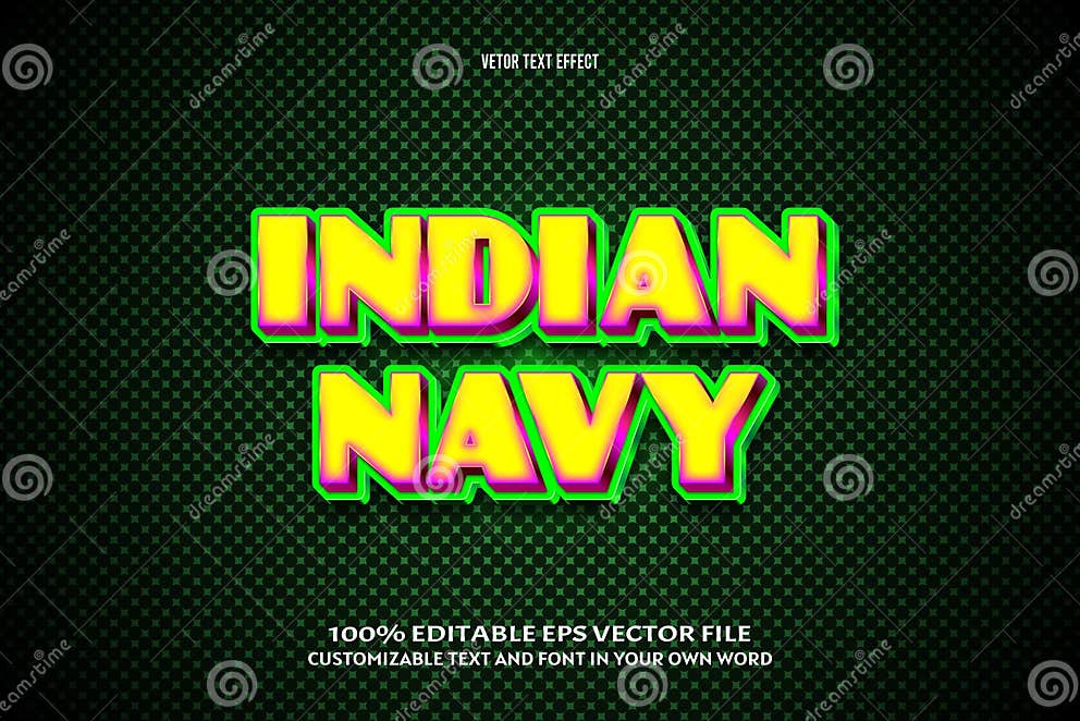 Indian Navy Editable Text Effect 3 Dimension Emboss Comic Style Stock ...