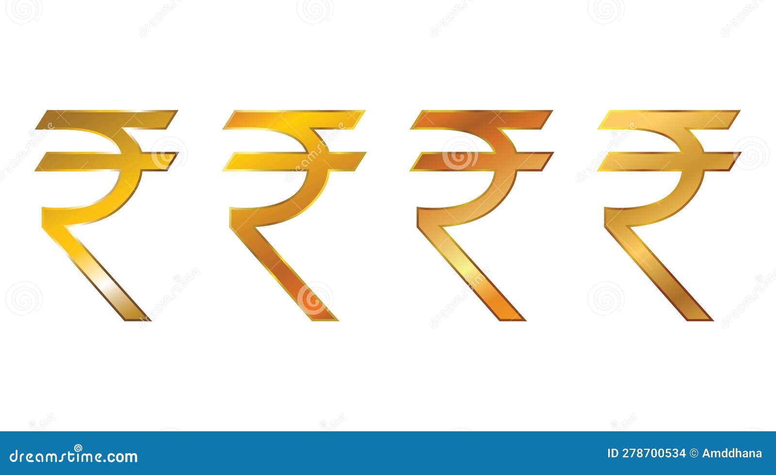 Indian New Rupee Symbol Golden Gradient Stock Vector - Illustration of ...