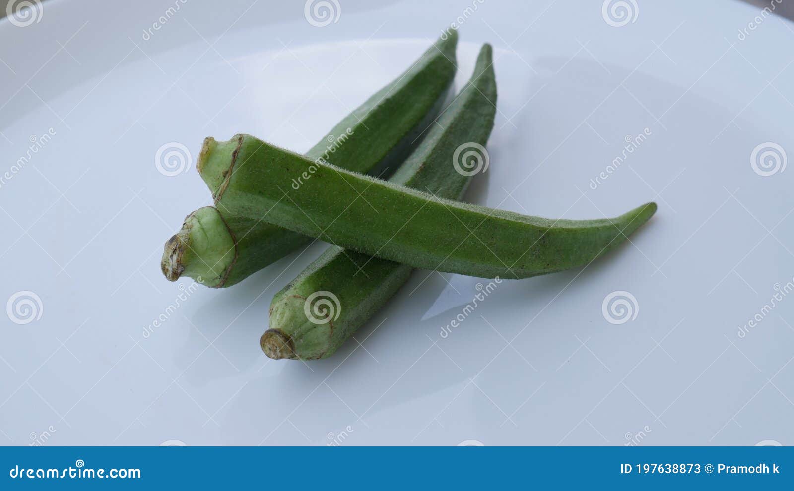 Indian Okra in a plate stock image. Image of plant, indian - 197638873