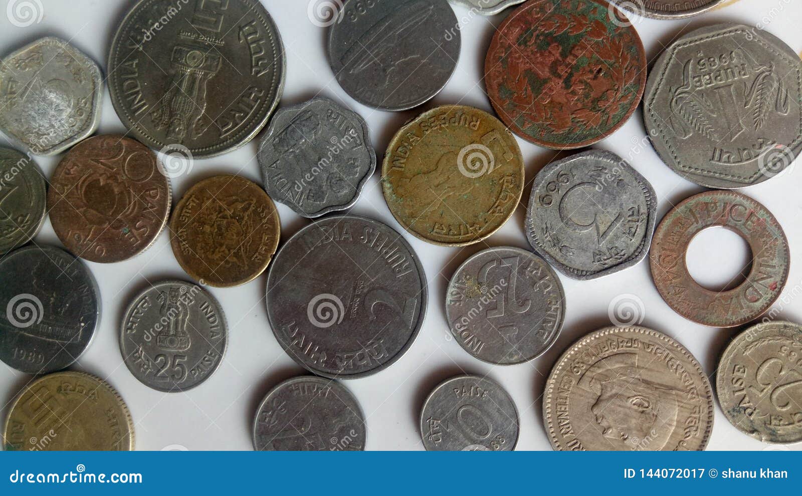 Indian old coins. stock image. Image of corency, indian - 144072017