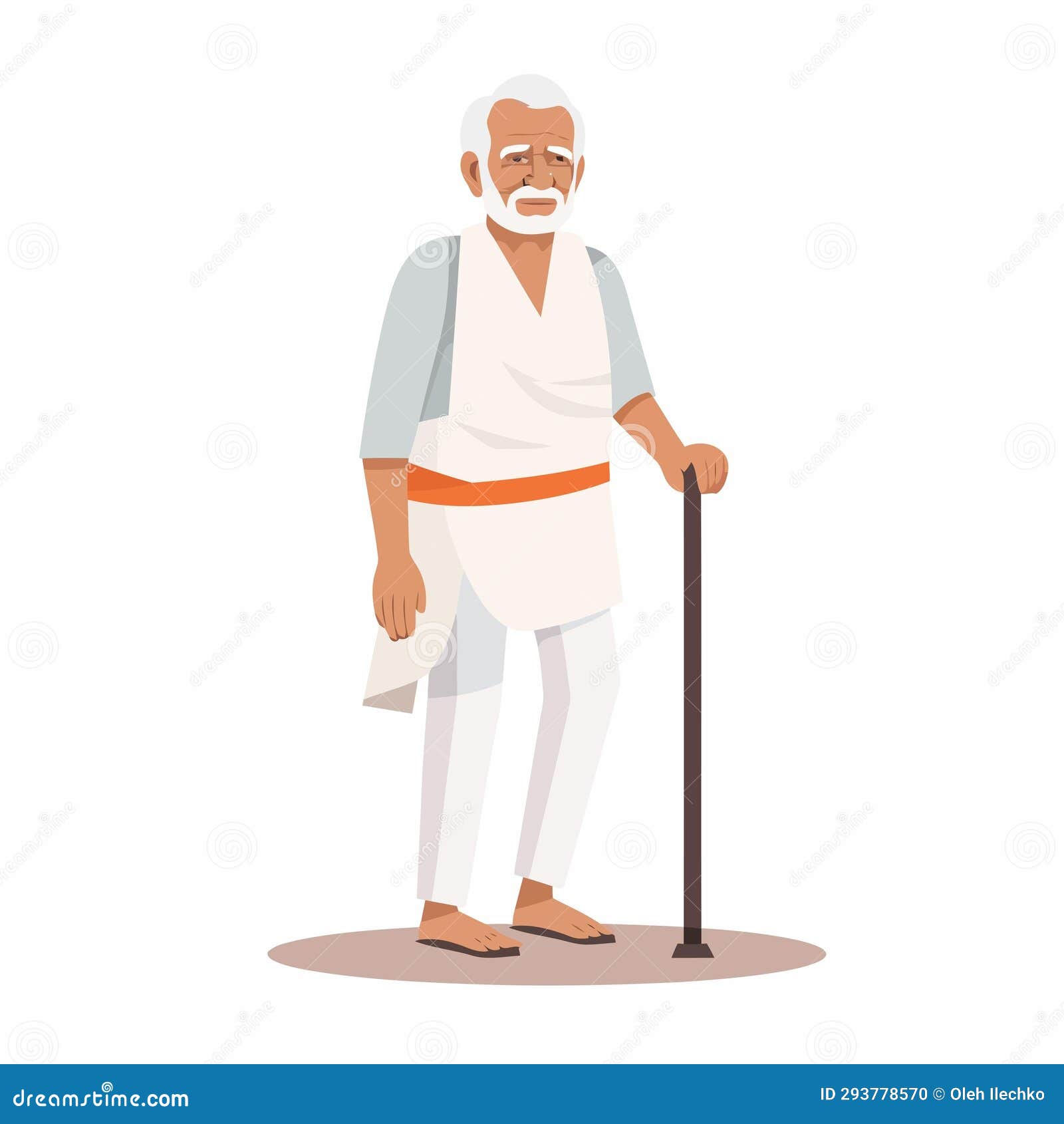 Indian Old Man Vector Flat Minimalistic Isolated Illustration Stock ...