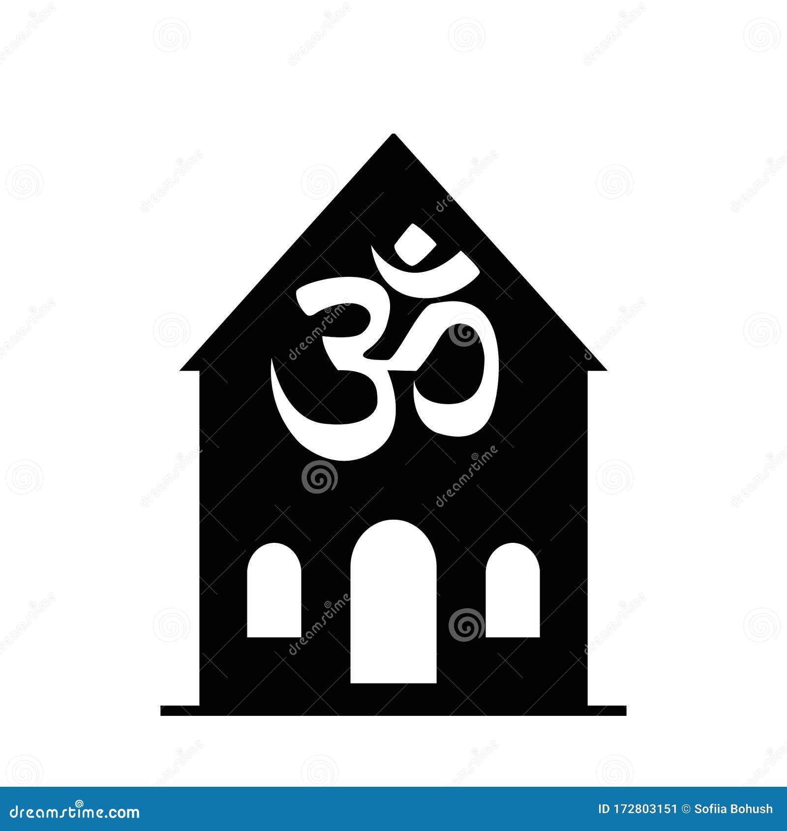 Indian OM Sign, Black Figure on a Transparent Background Stock ...