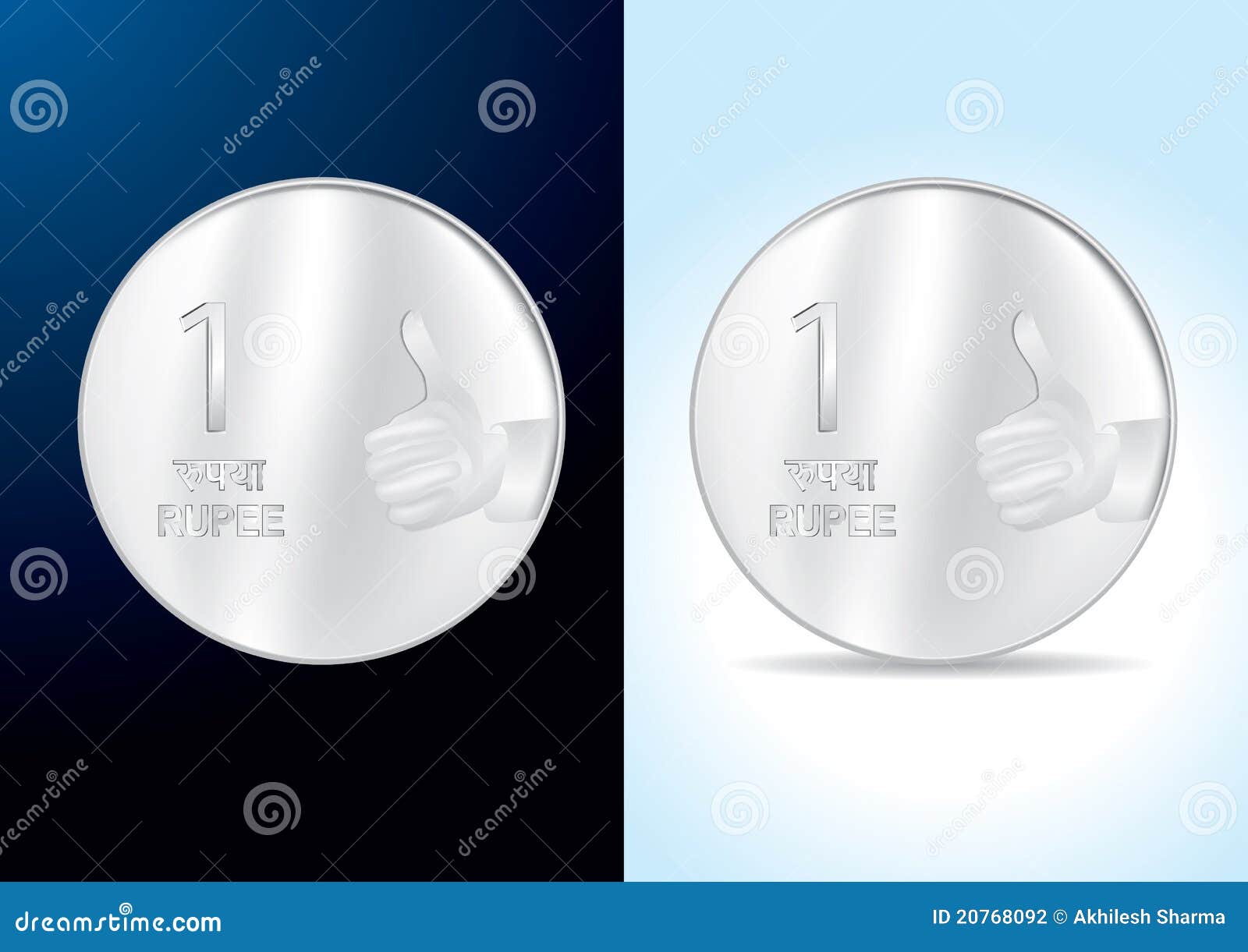 Indian One Rupee Coin - Vector Stock Vector - Illustration of money ...