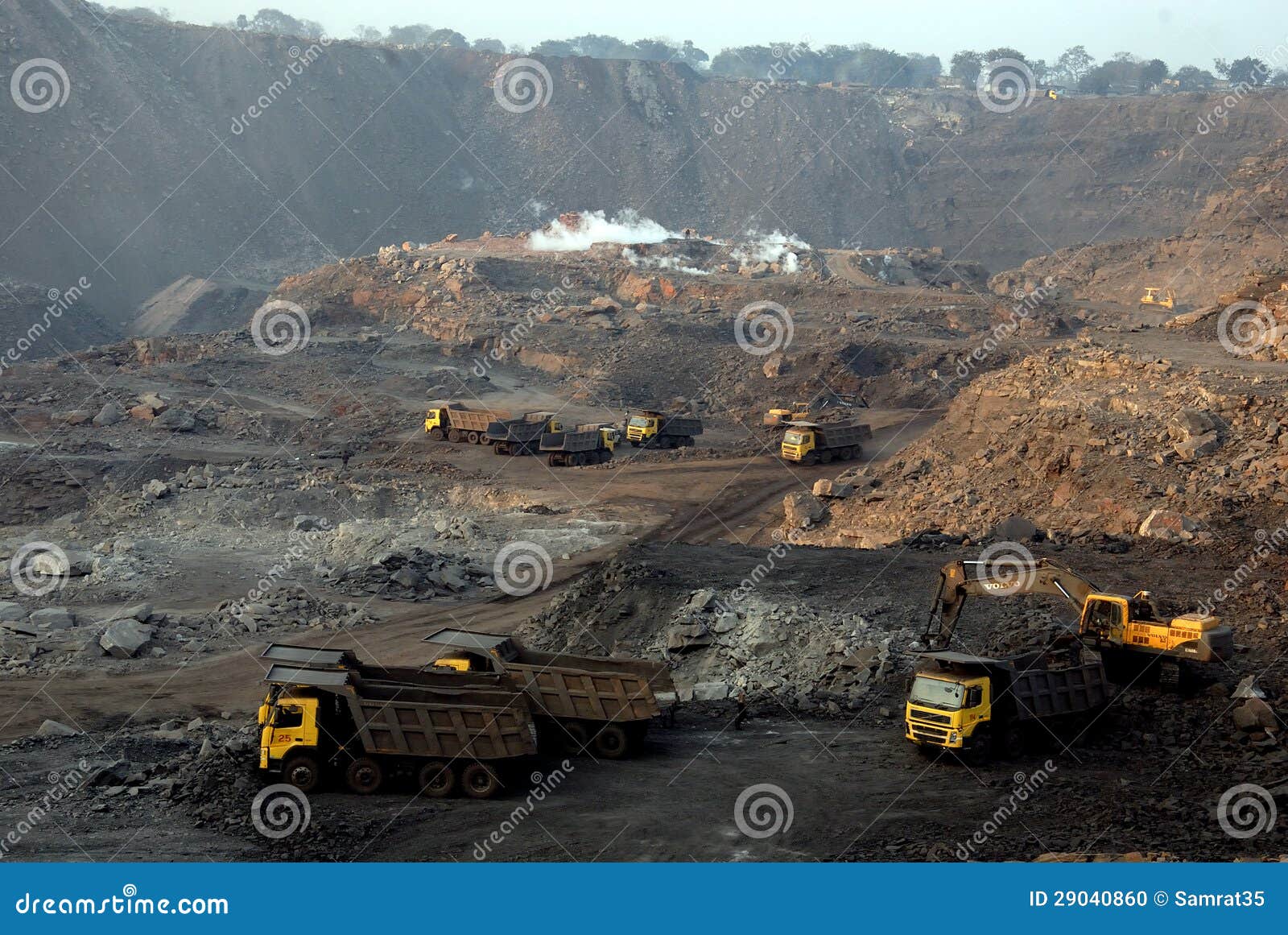 Coal Mine Accident With A Heavy Extraction Machine Inside The Coal ...