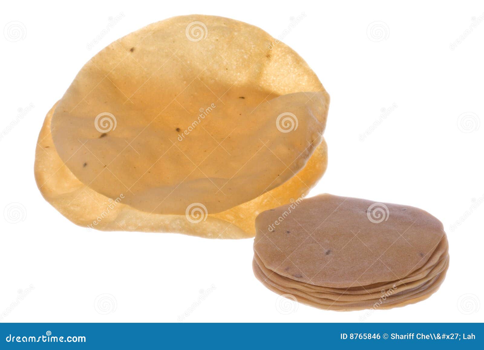 Indian Papadams Isolated stock photo. Image of closeup - 8765846