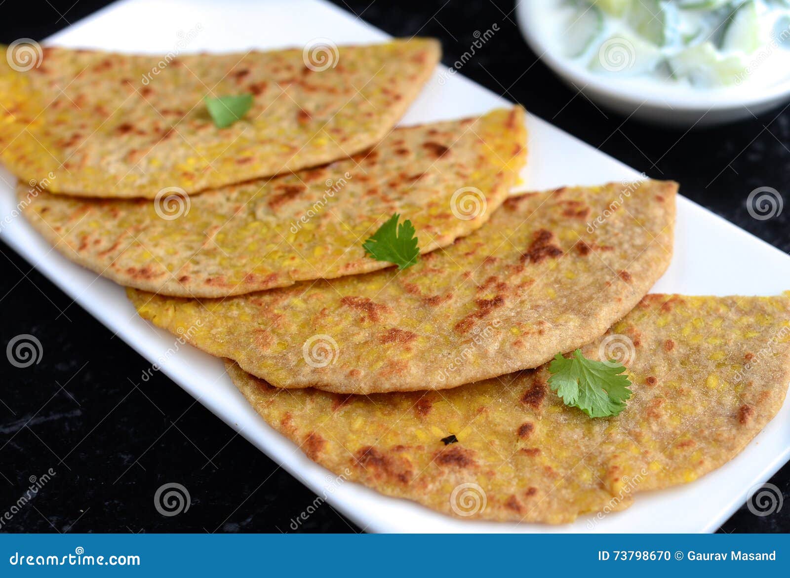 Indian Parantha stock photo. Image of lunch, millet, dining - 73798670