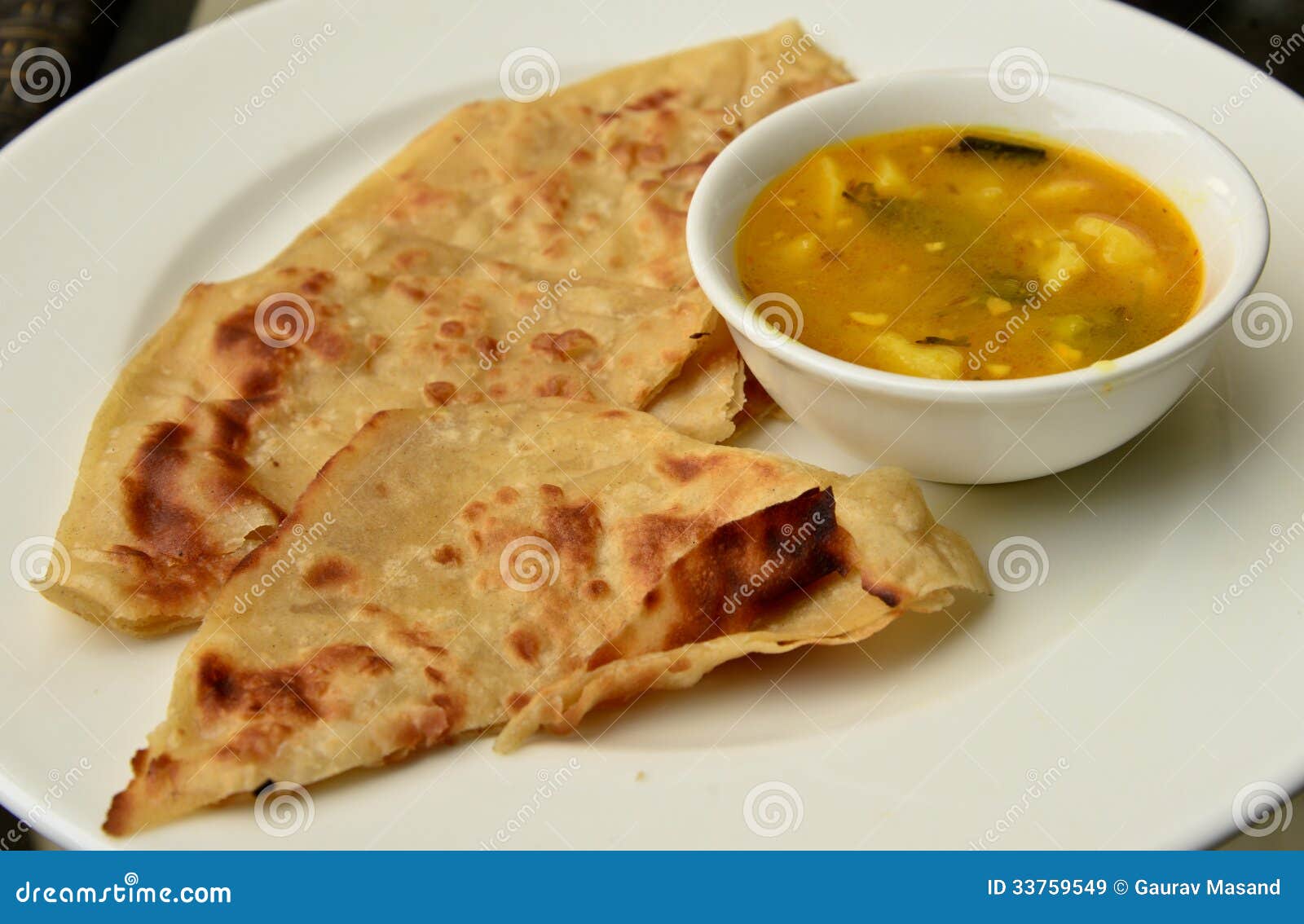 Indian Parantha stock image. Image of roti, plate, round - 33759549