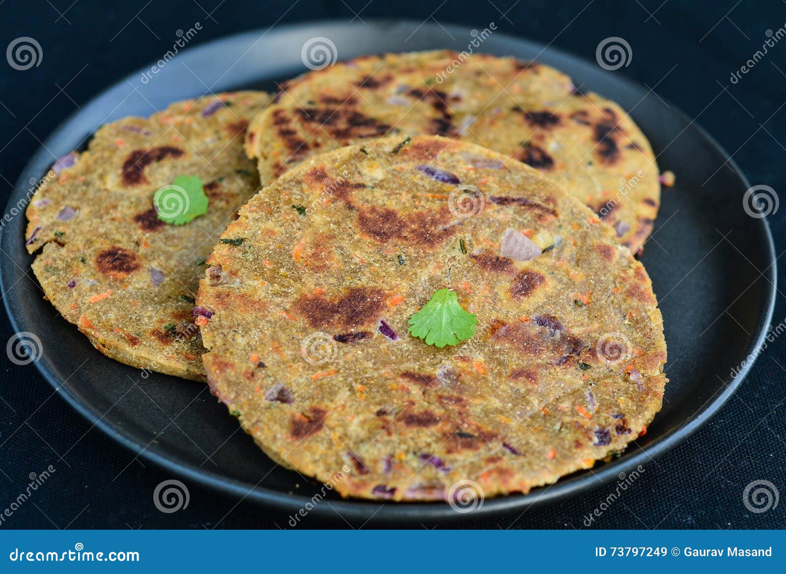 Indian Parantha (stuffed Indian Bread) Stock Image - Image of placemat ...