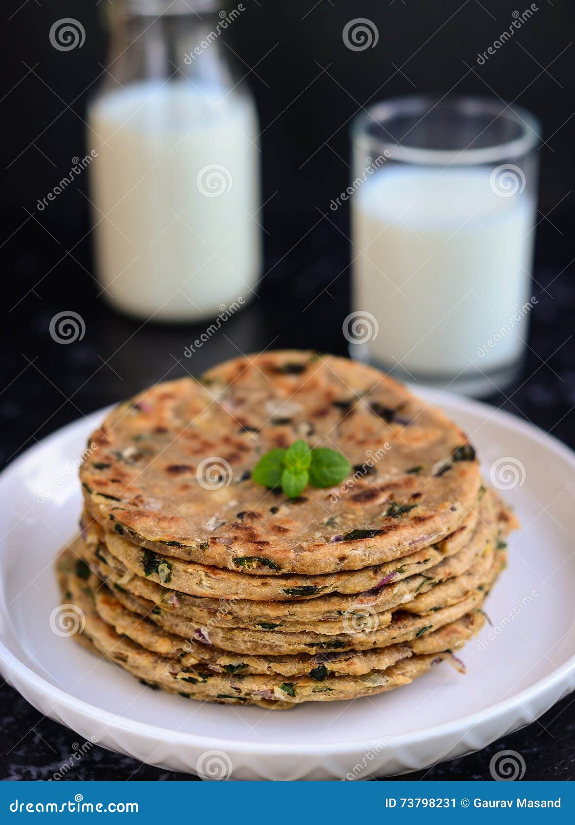 Indian Parantha (stuffed Indian Bread) Royalty-Free Stock Photo ...