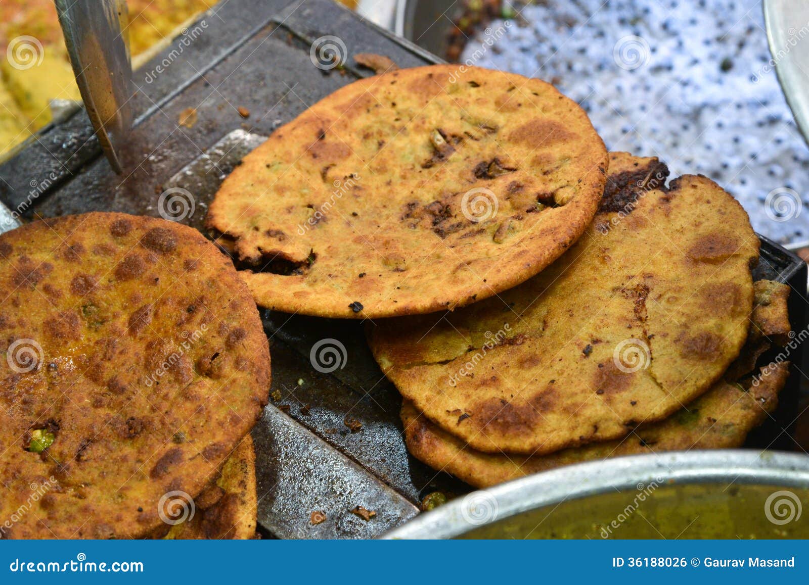 Indian Parantha (stuffed Indian Bread) Stock Photo - Image of round ...