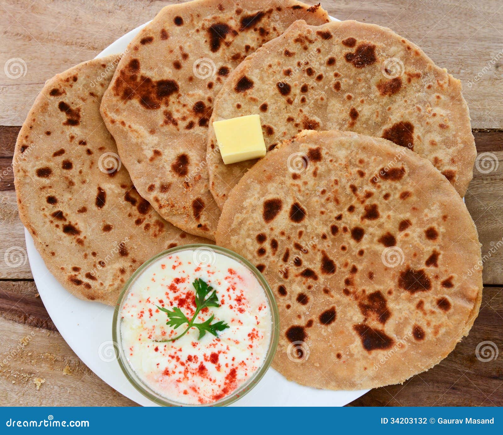 Indian Parantha (stuffed Indian Bread) Stock Photo - Image of cuisine ...