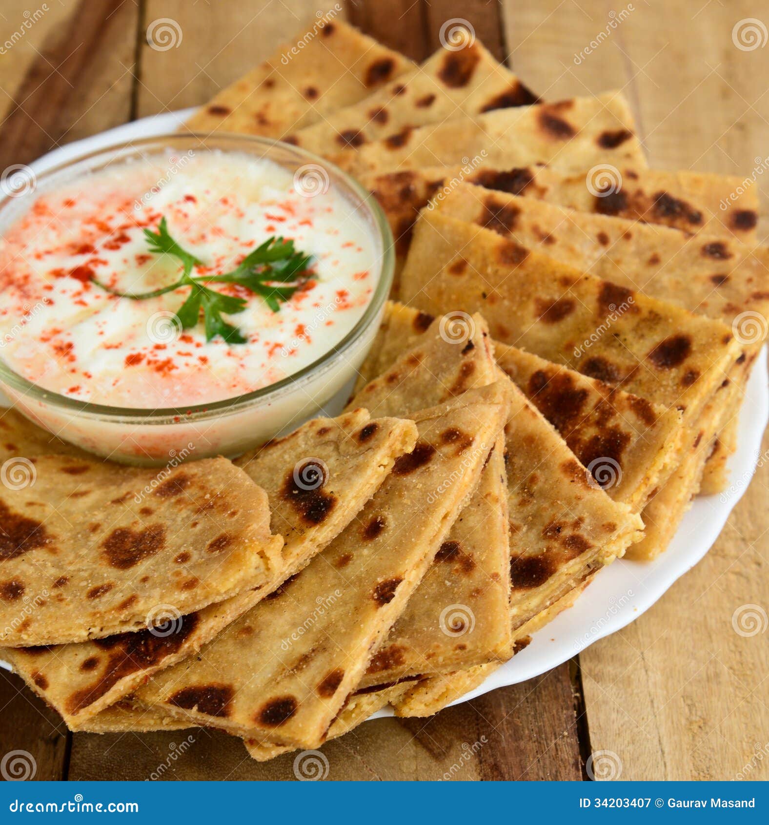 Indian Parantha (stuffed Indian Bread) Stock Image - Image of grilled ...
