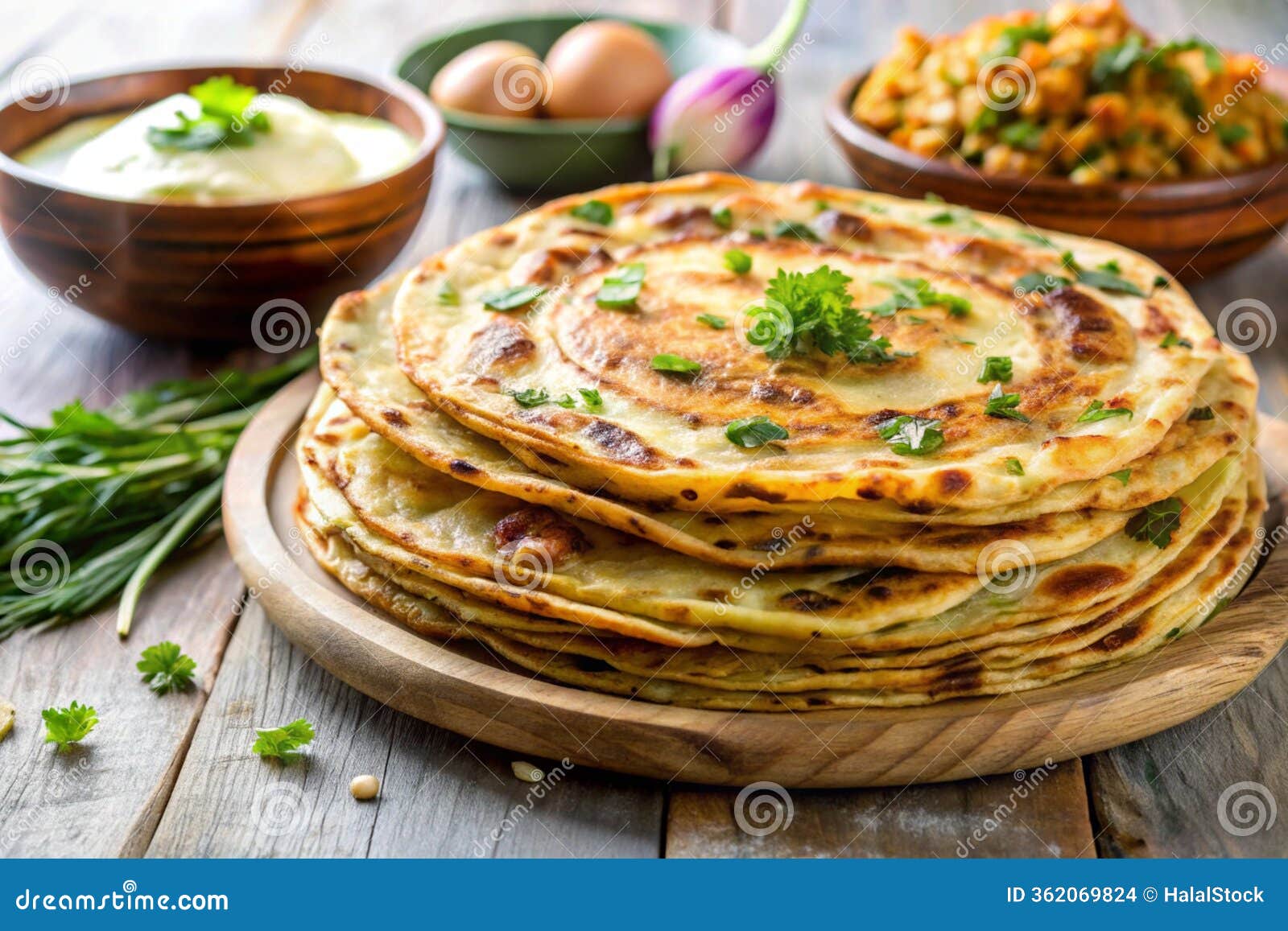 Indian Paratha - Indian Flatbread Paratha Flat Vector Illustration ...