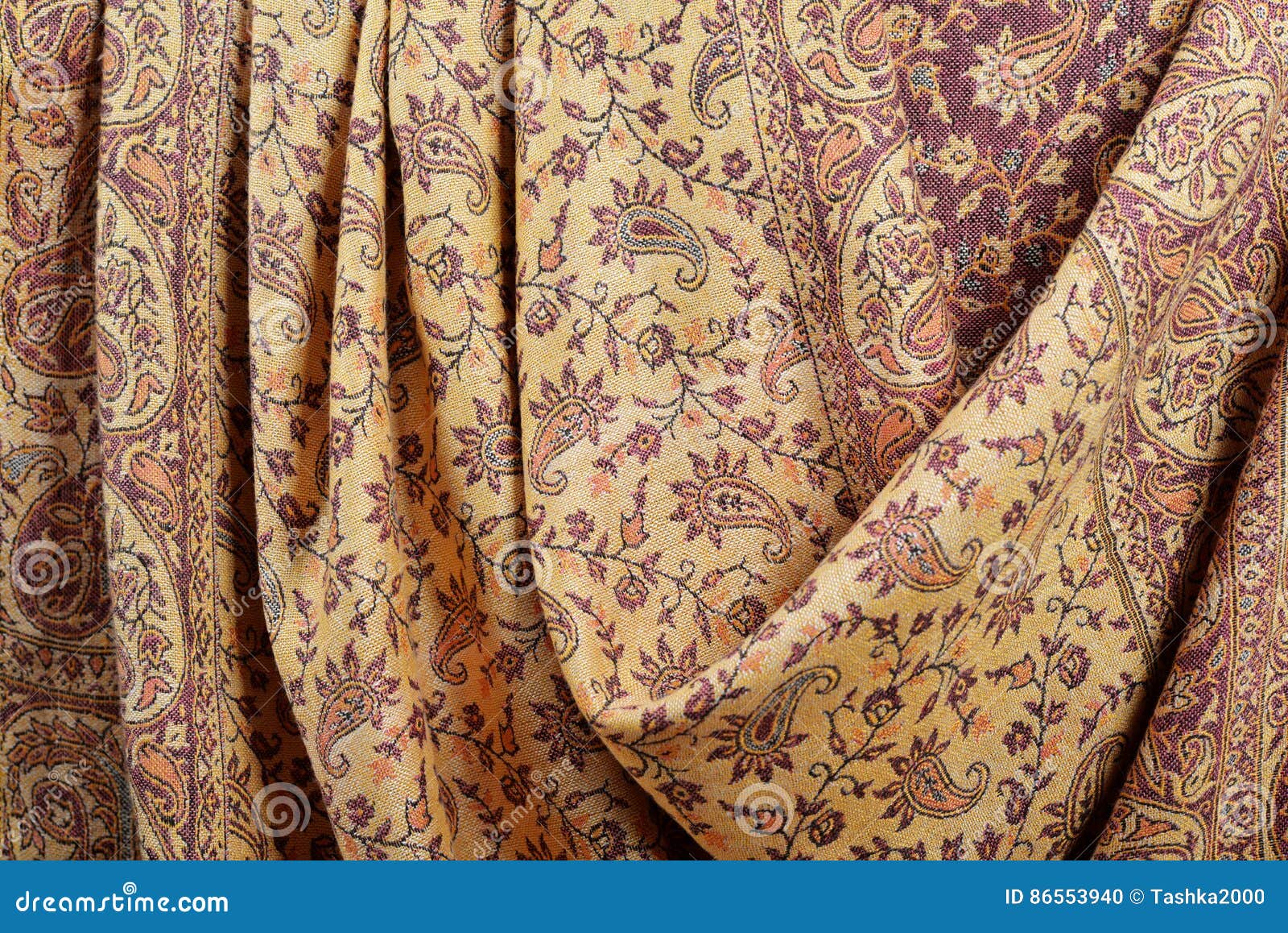 Indian Pashmina Shawl with Traditional Pattern Stock Photo - Image of ...