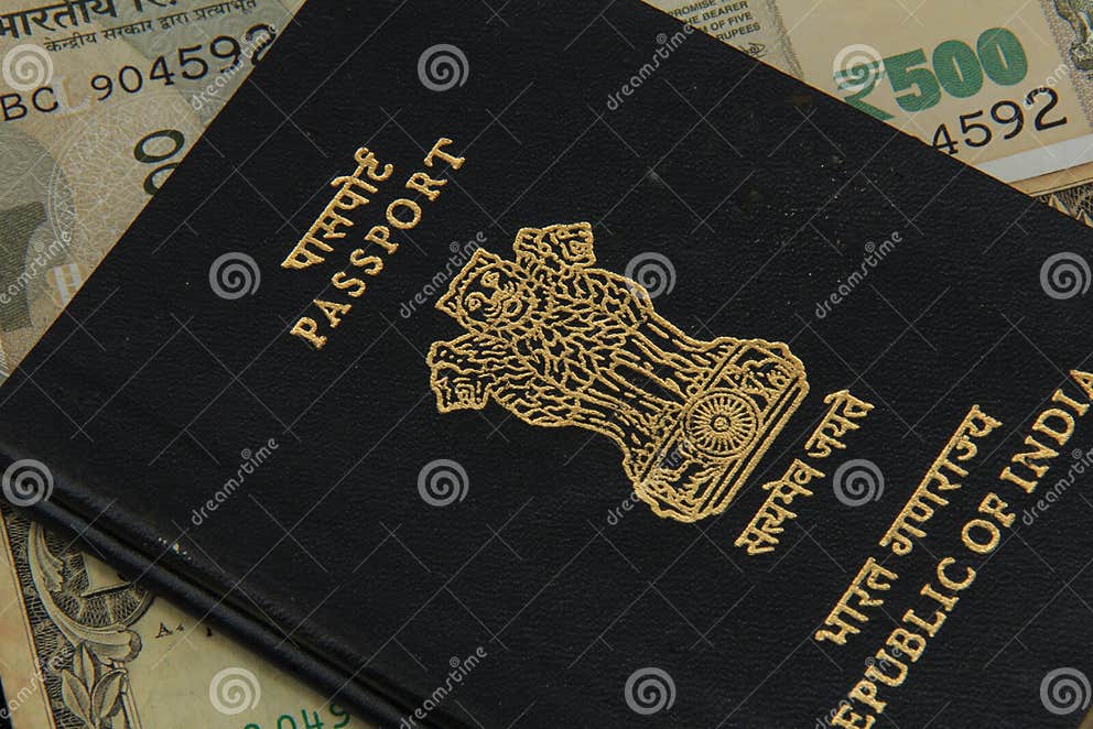 Indian Passport closeup stock photo. Image of asia, consulate - 90147572