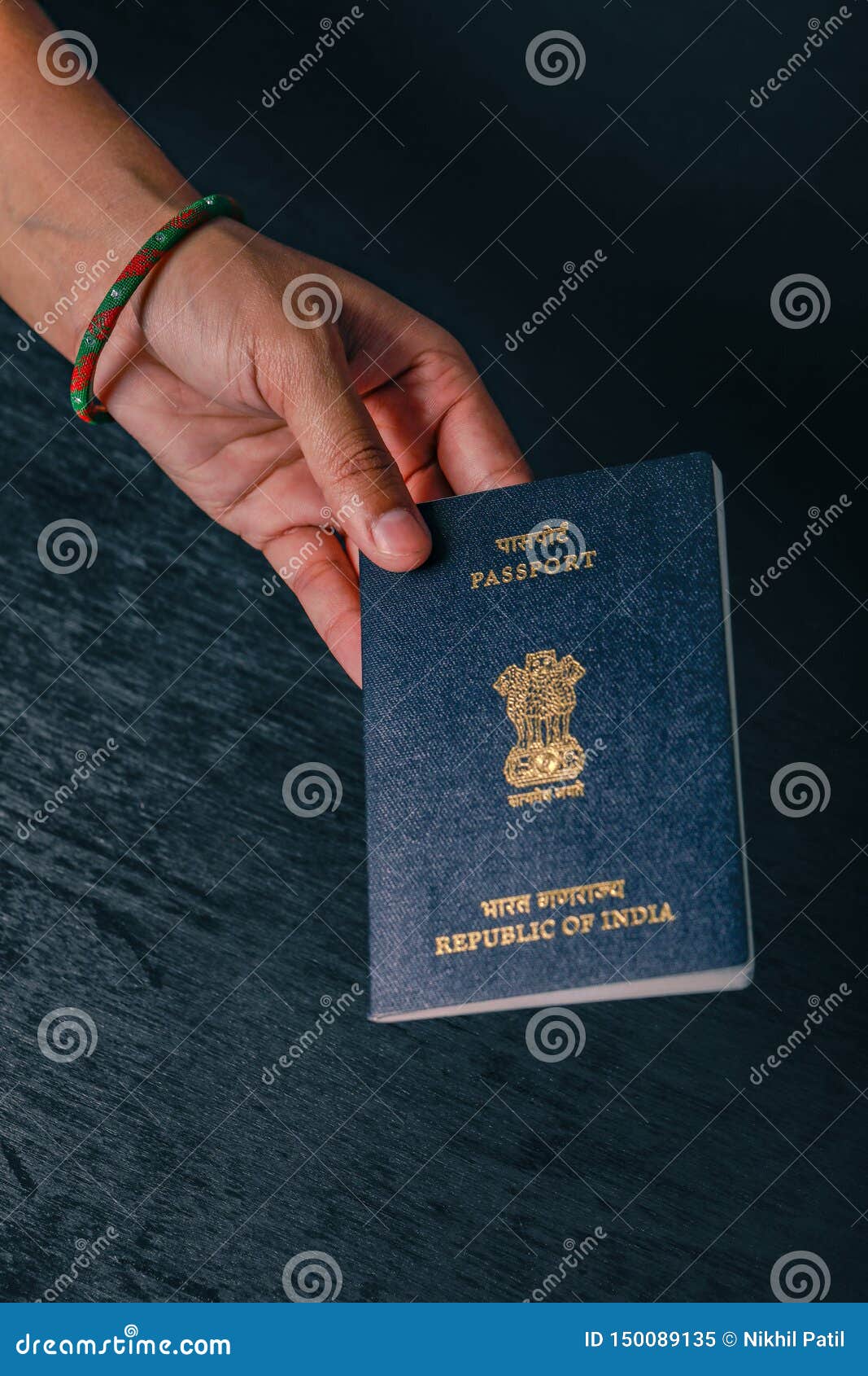 Indian Passport in Hand , Showing Passport Stock Image - Image of ...