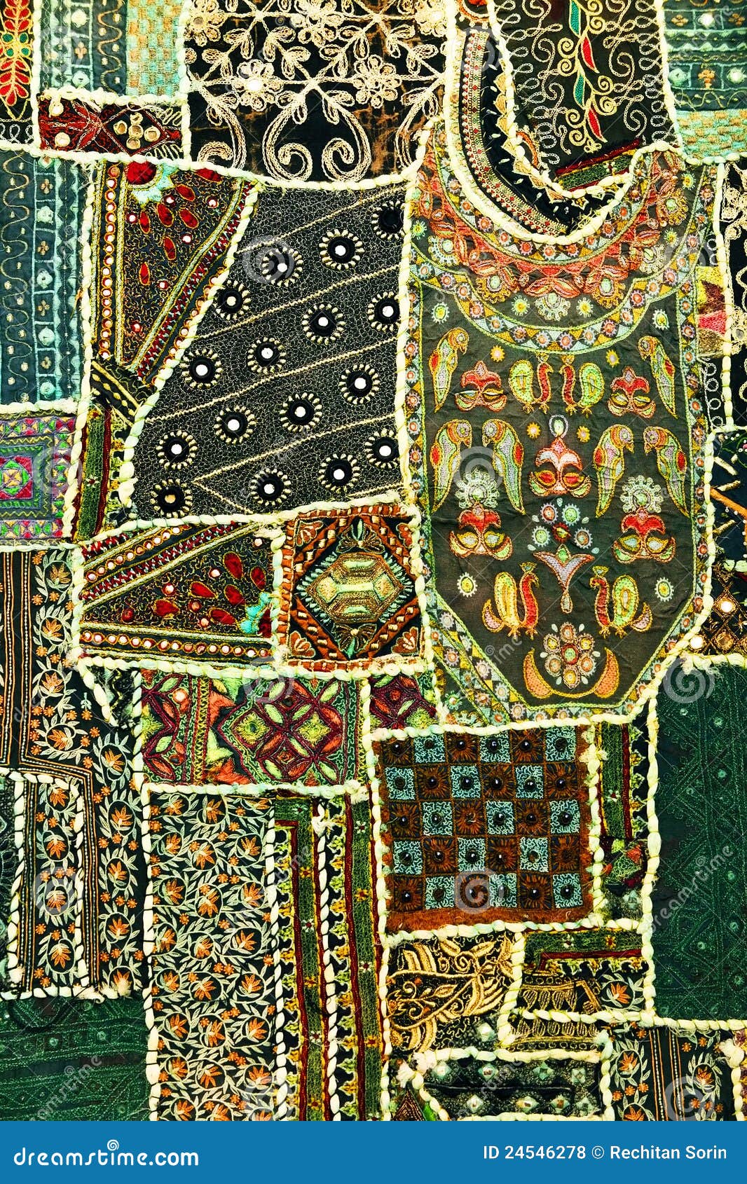 Indian patchwork carpet stock photo. Image of hand, embroidery - 24546278
