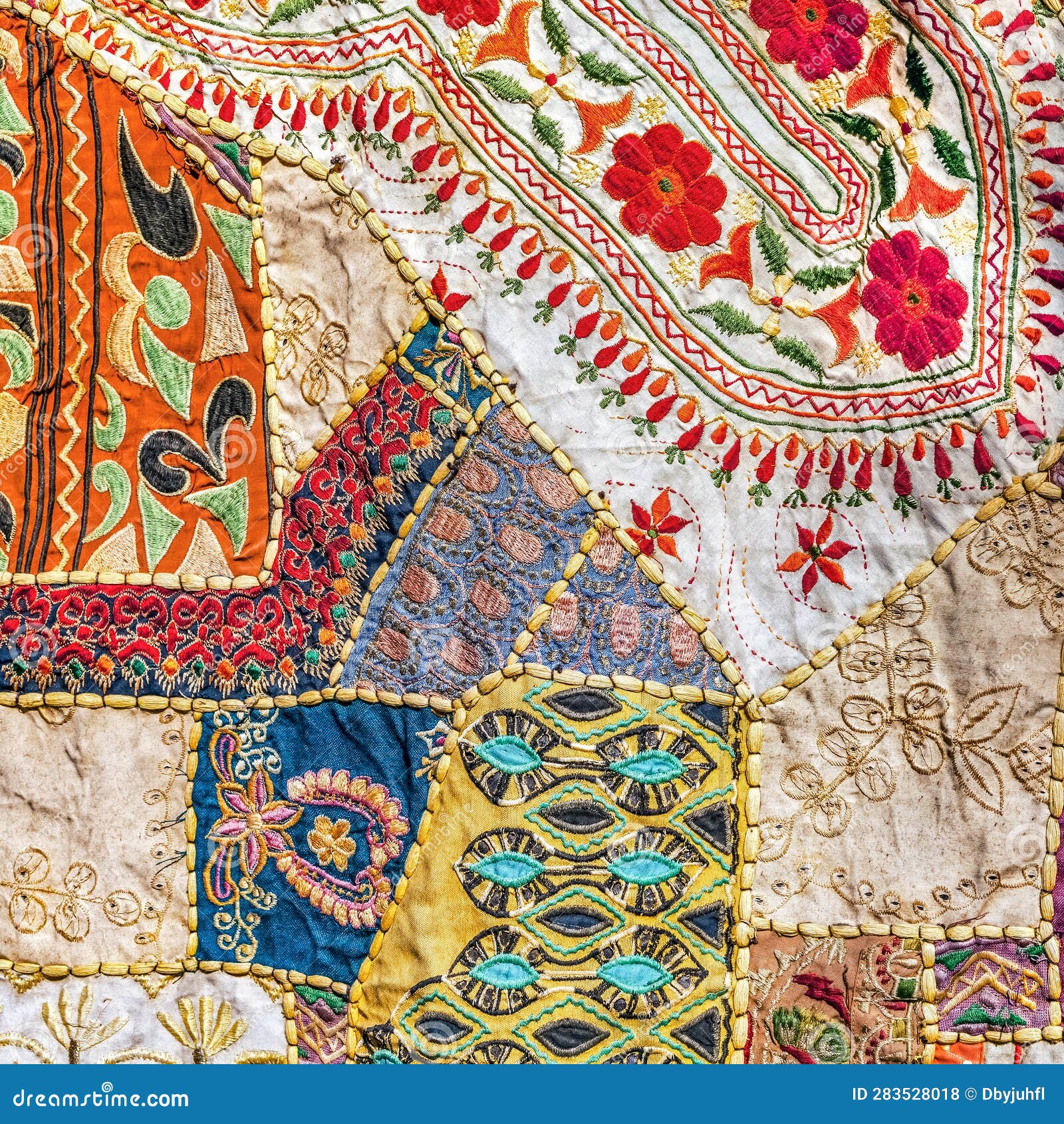 Indian patchwork carpet stock photo. Image of indian - 283528018