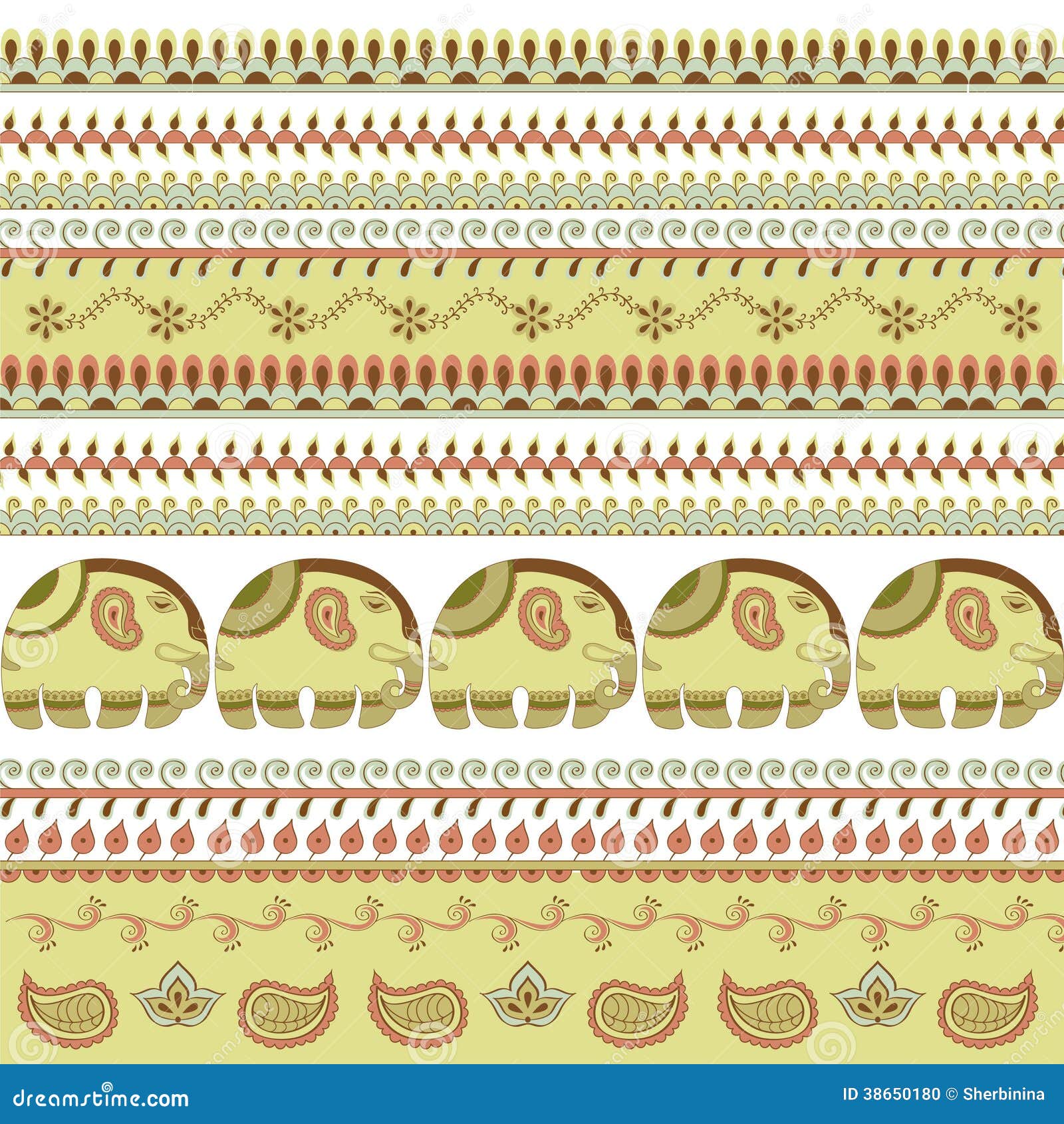 Indian pattern elephant stock vector. Illustration of asia - 38650180