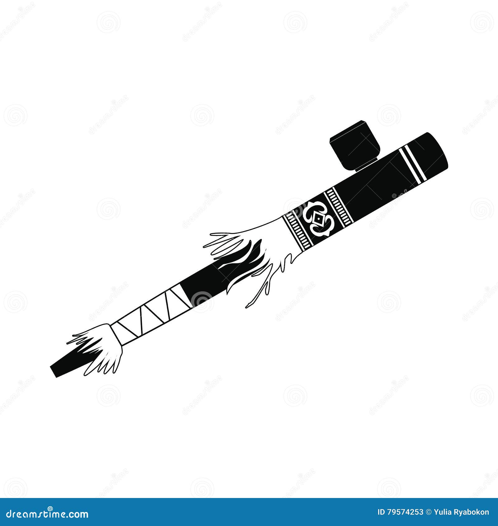 Indian peace pipe icon stock vector. Illustration of ethnic - 79574253