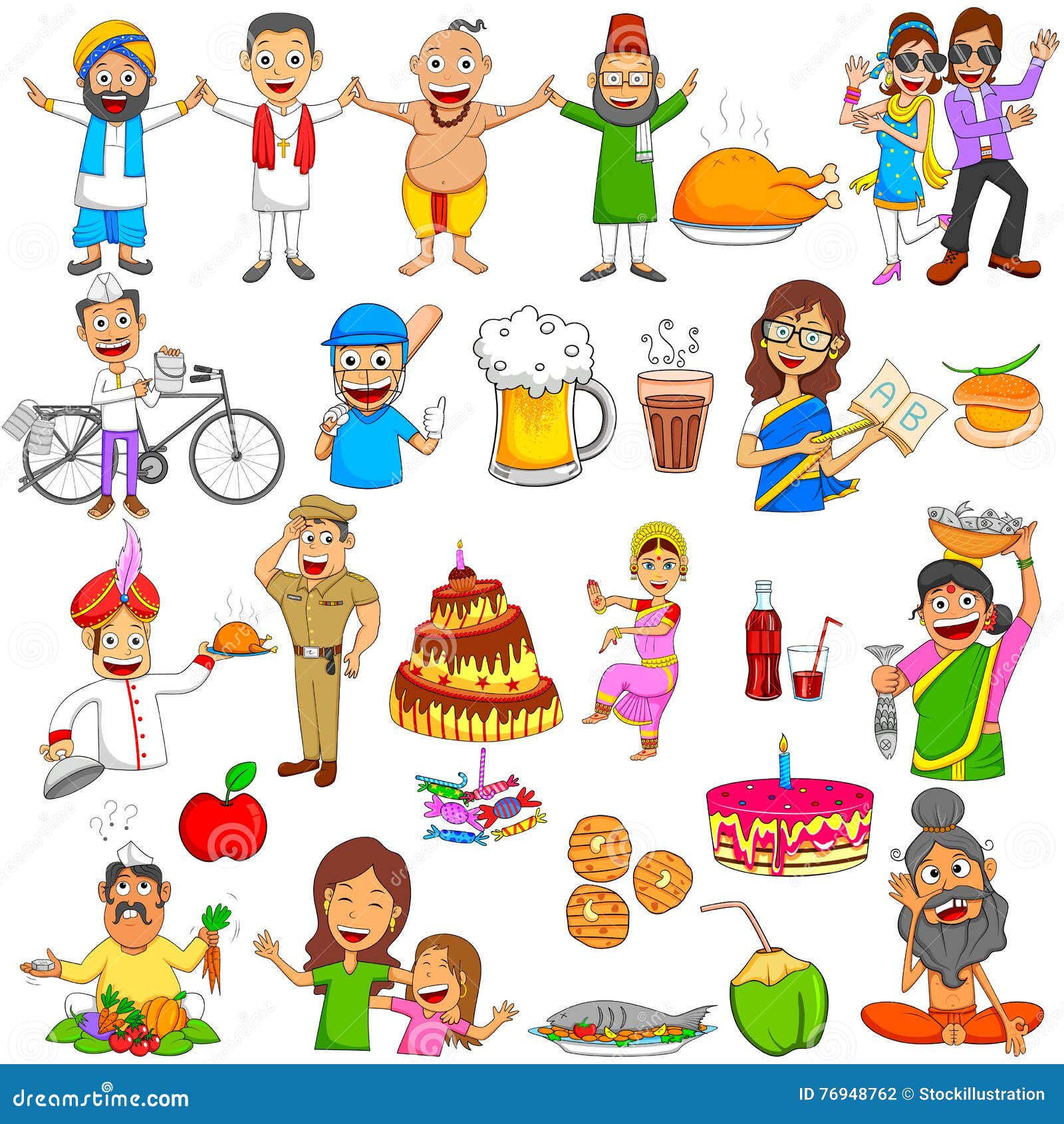 Indian People Emoji for Different Expression and Feeling Stock Vector ...