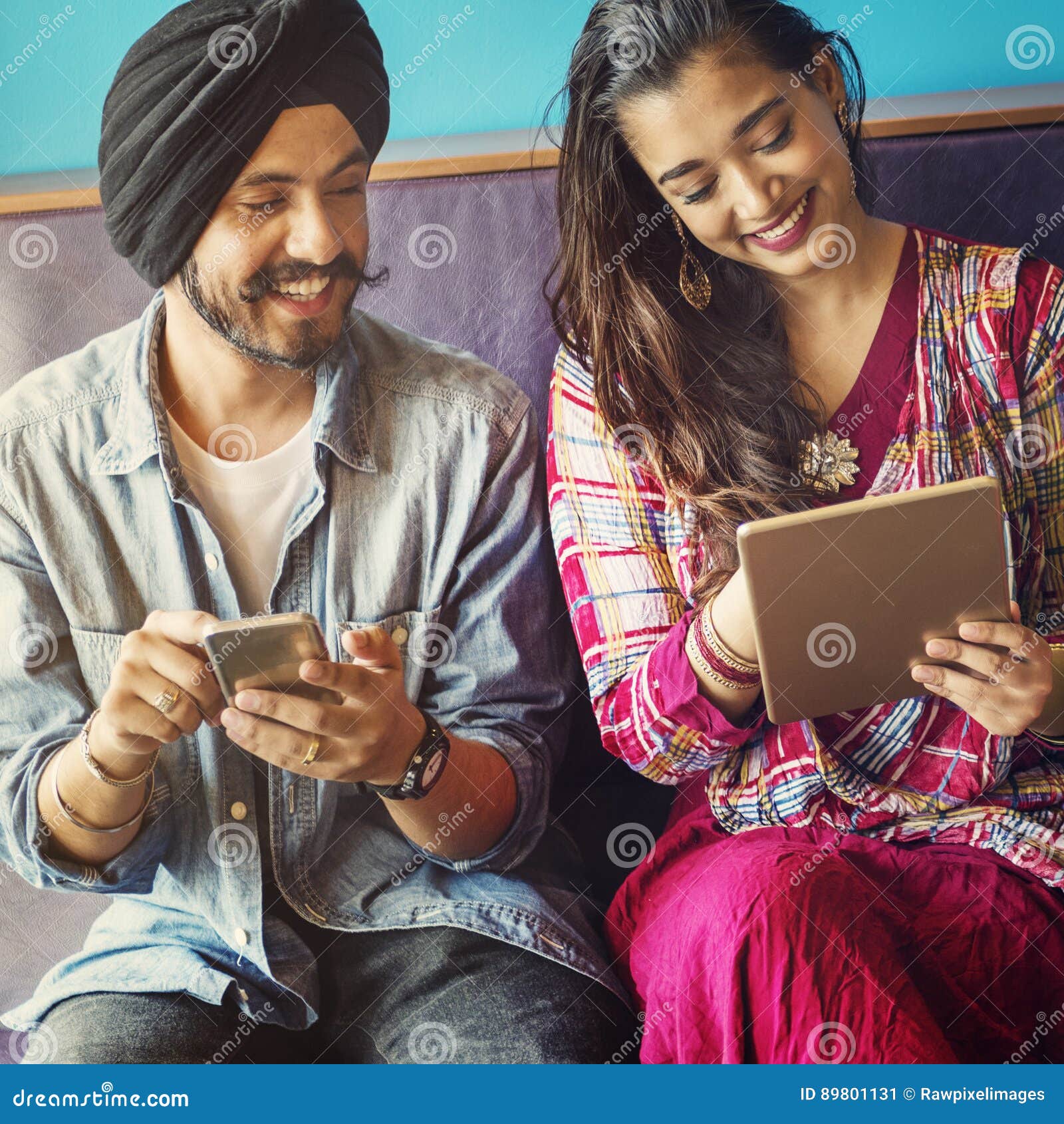 Indian People Togetherness Communication Digital Device Concept Stock ...