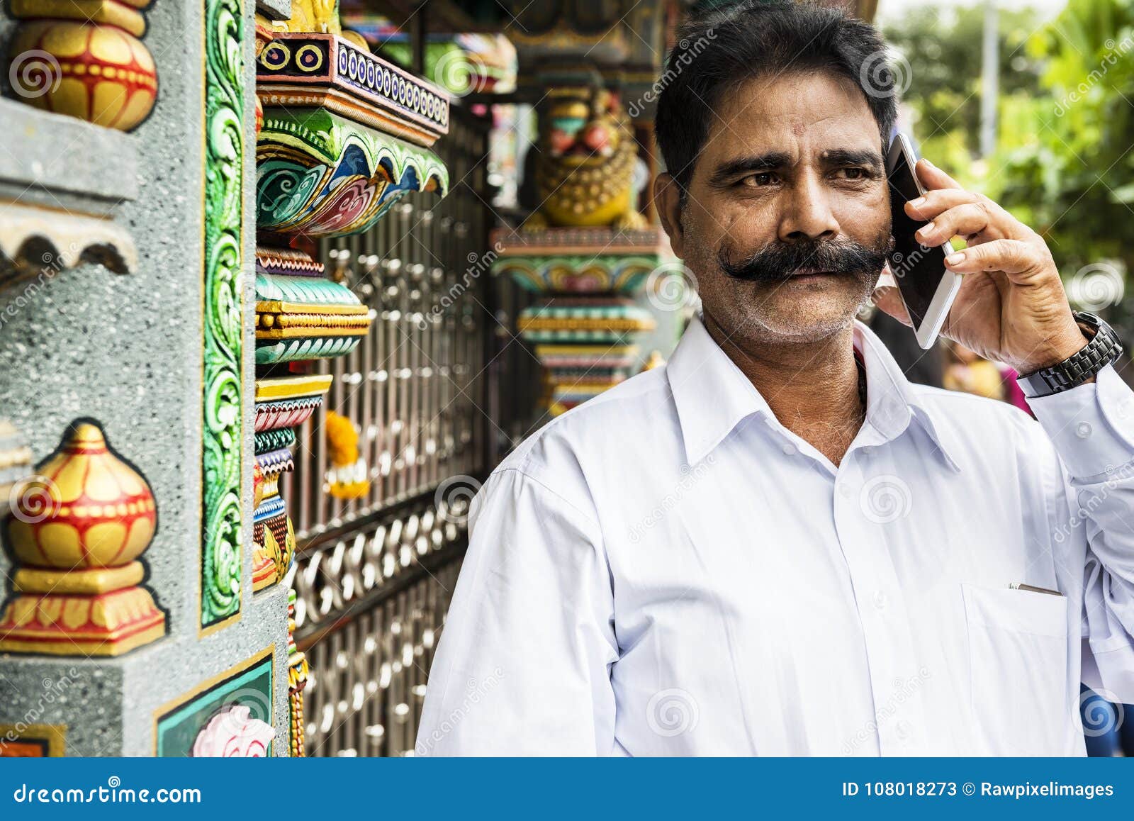 Indian People Using Mobile Phone Stock Image - Image of colorful ...