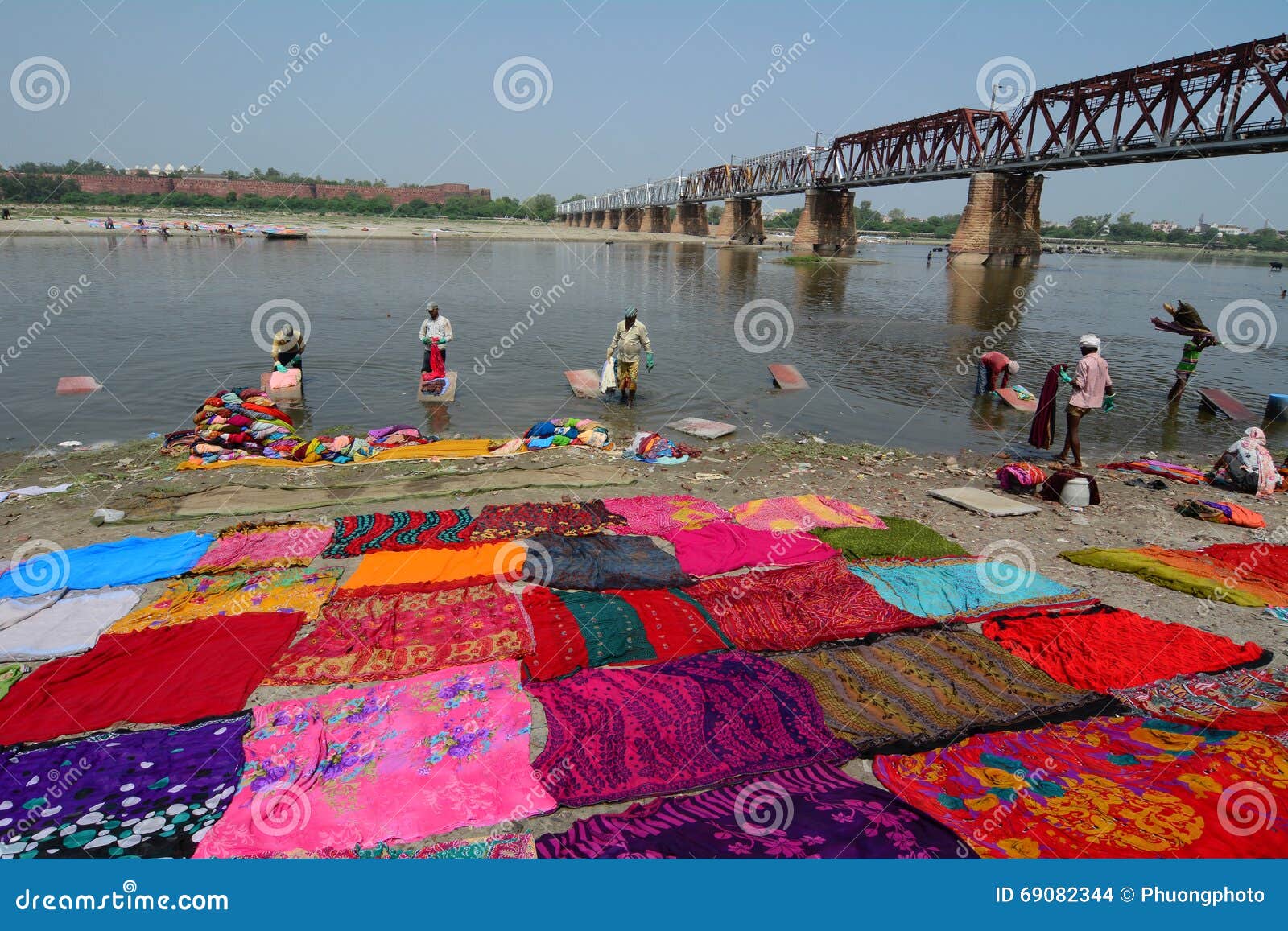 Indian People Washing Clothes on the River Editorial Stock Image ...
