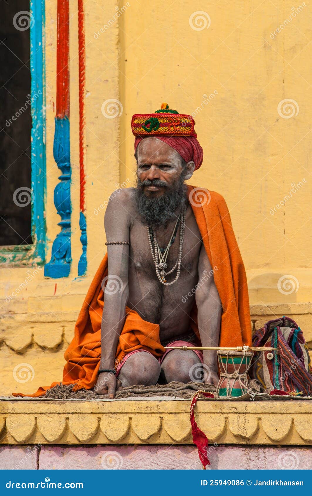 An Indian Pilgrim is Sitting in Front of a Temple Editorial Photo ...