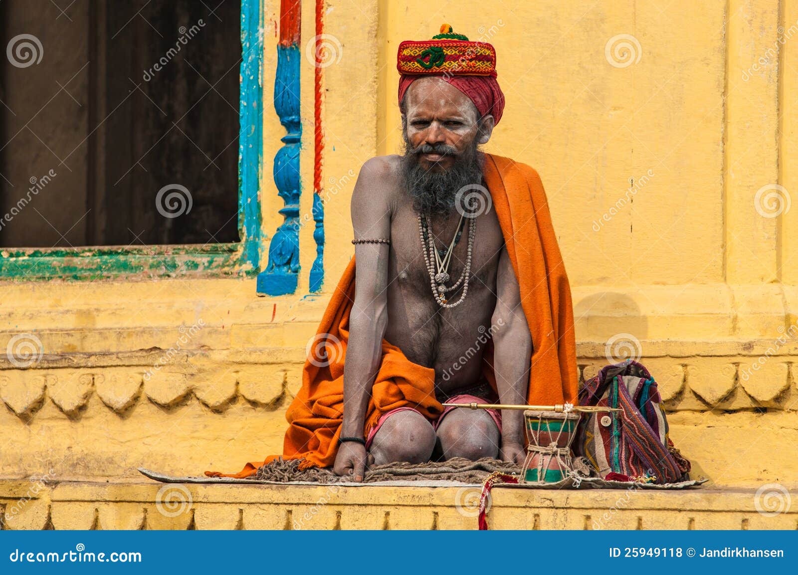An Indian Pilgrim is Sitting in Front of a Temple Editorial Stock Photo ...