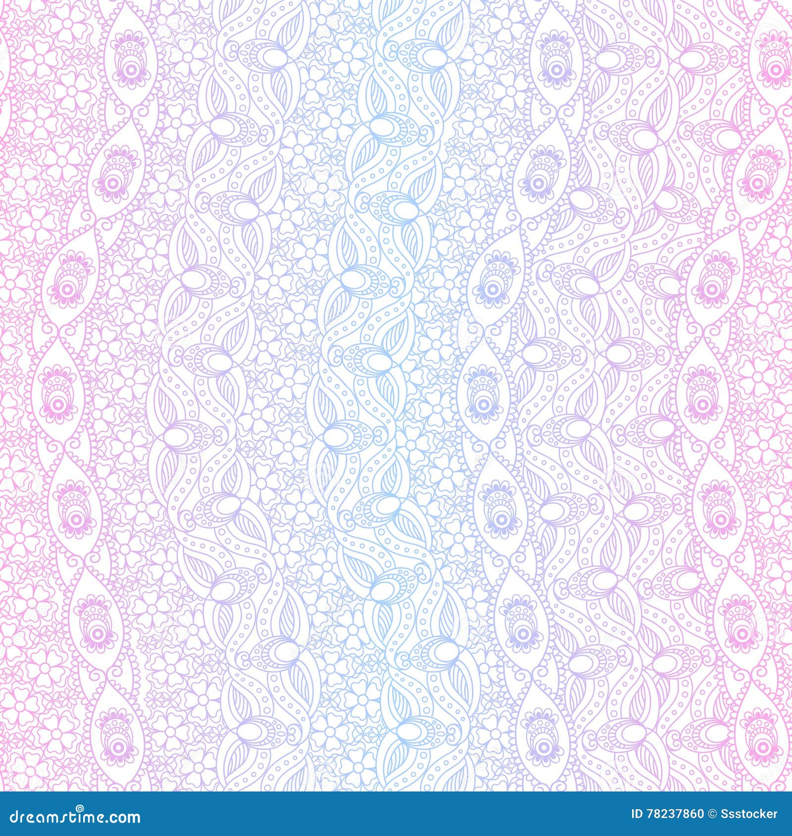 Indian Pink and Blue Seamless Pattern Stock Vector - Illustration of ...