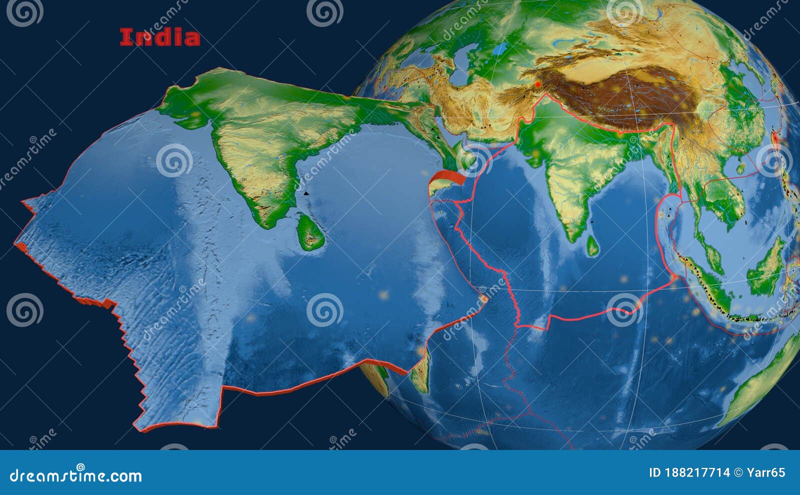 Indian Plate Described and Presented - Physical Stock Illustration ...