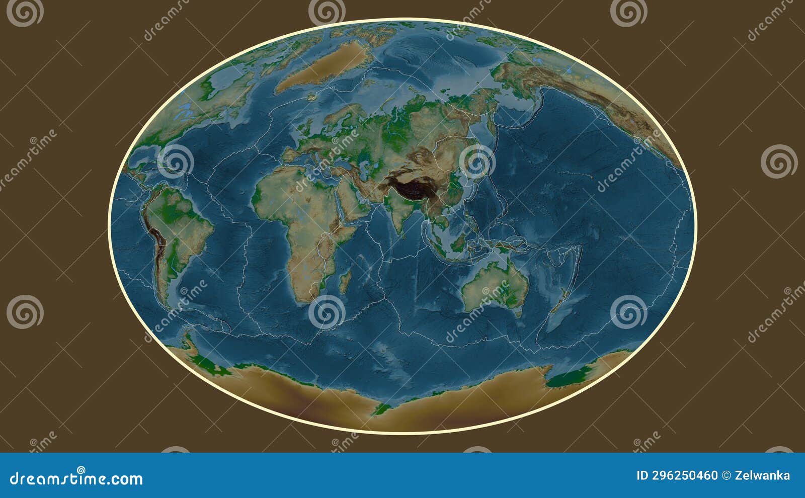 Indian Plate - Global Map. Fahey. Physical Stock Illustration ...