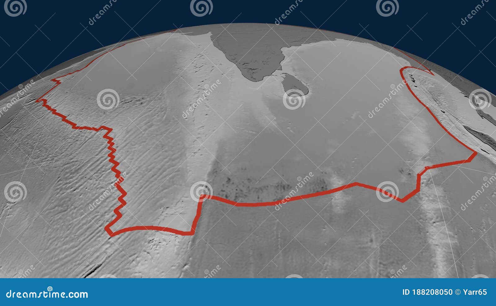 Indian Plate Outlined - Grayscale Stock Illustration - Illustration of ...