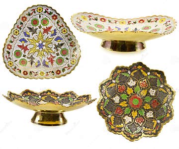 Indian Plates with Traditional Pattern 3 Stock Image - Image of ethnic ...