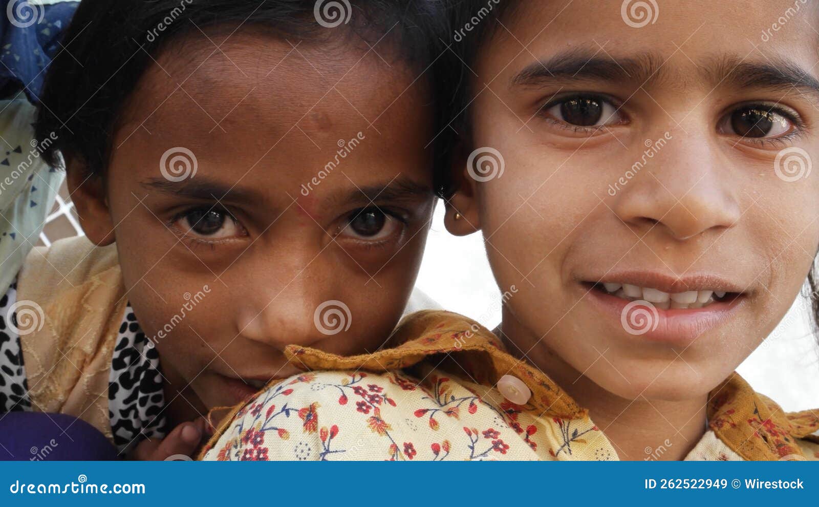 Poor Children Looking at the Camera and Smiling Stock Image - Image of ...